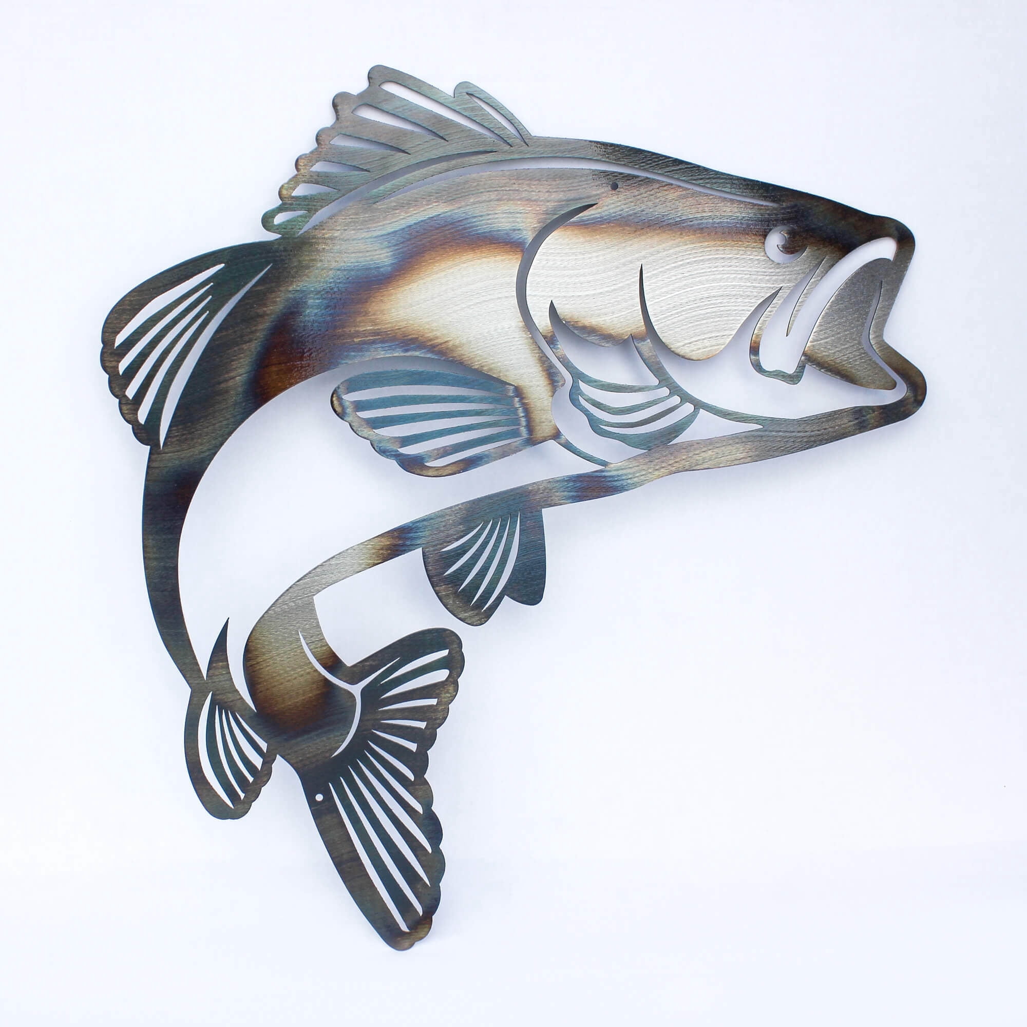 RealSteel Jumping Bass Metal Wall Art – Perfect for Fishing Enthusiasts ...