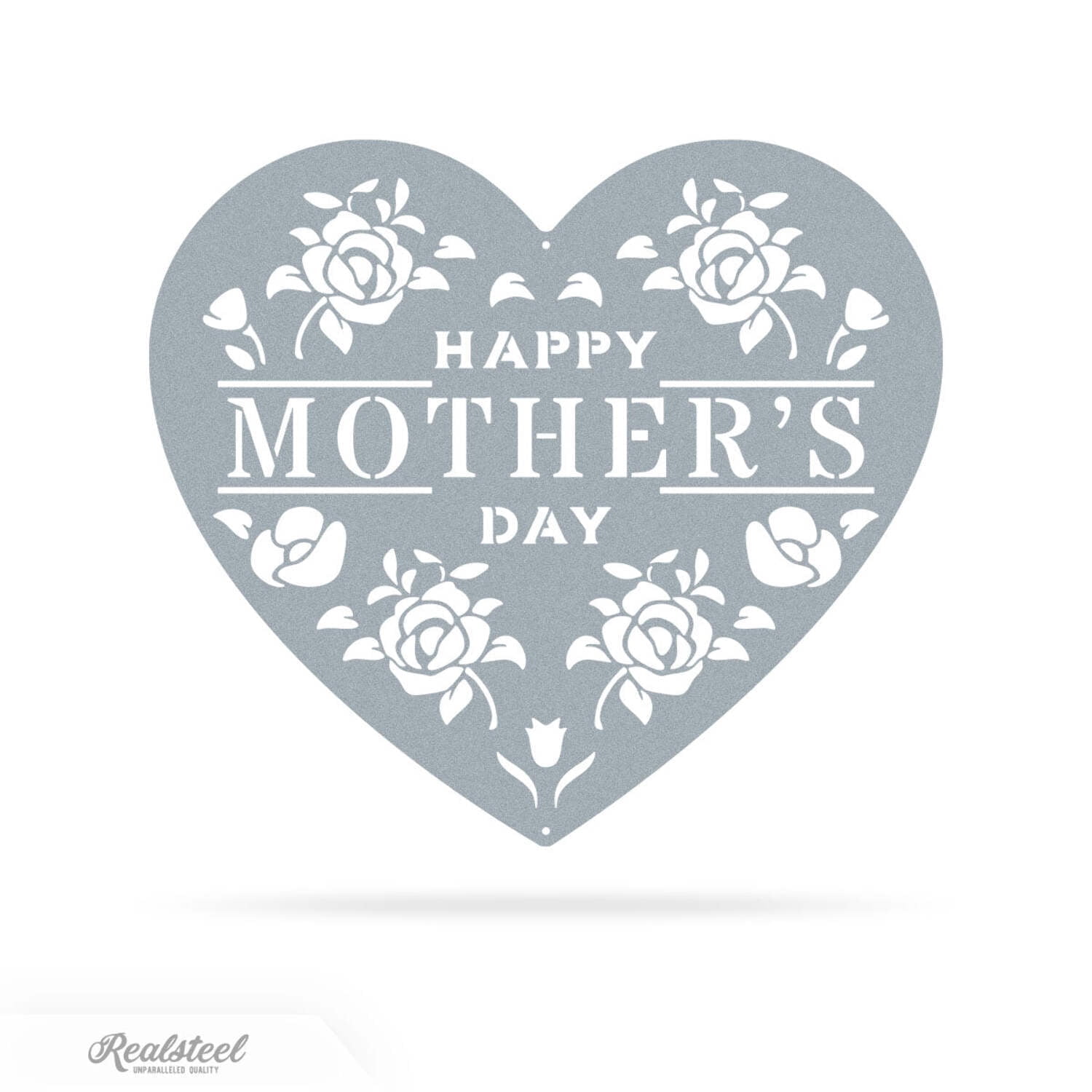 RealSteel Mother’s Day Heartwarming Wishes – Floral Metal Wall Art with ...