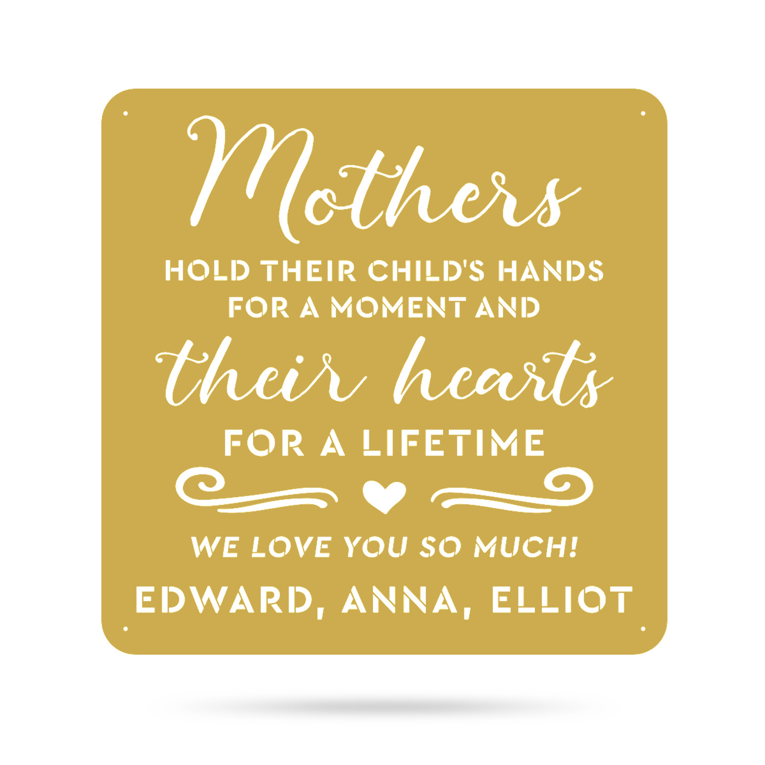 RealSteel Mothers Hold Their Child's Hearts Wall Art - Metal Art Decor ...