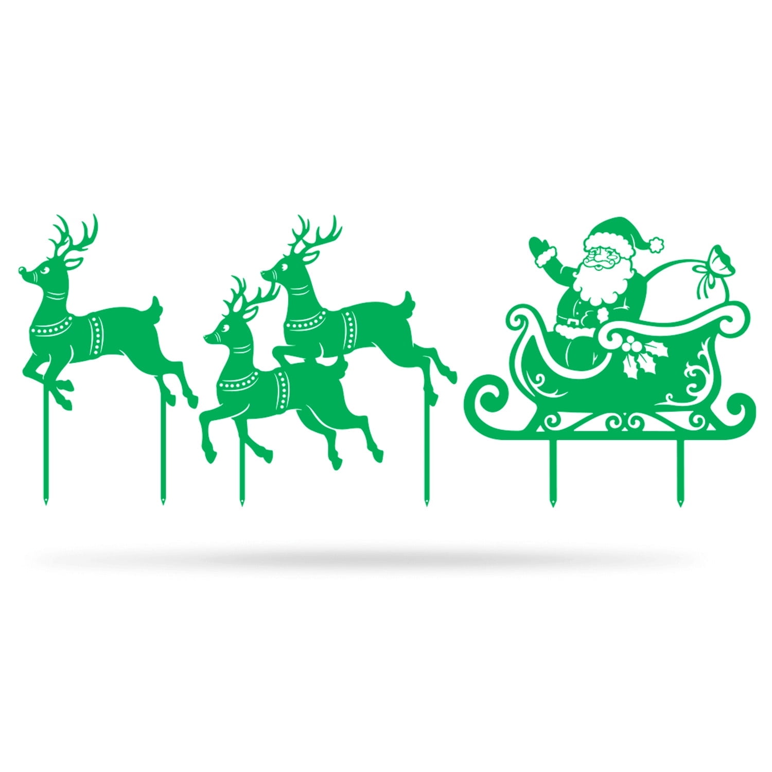 RealSteel Outdoor Christmas Santa Sleigh Set – Holiday Yard Decorations ...