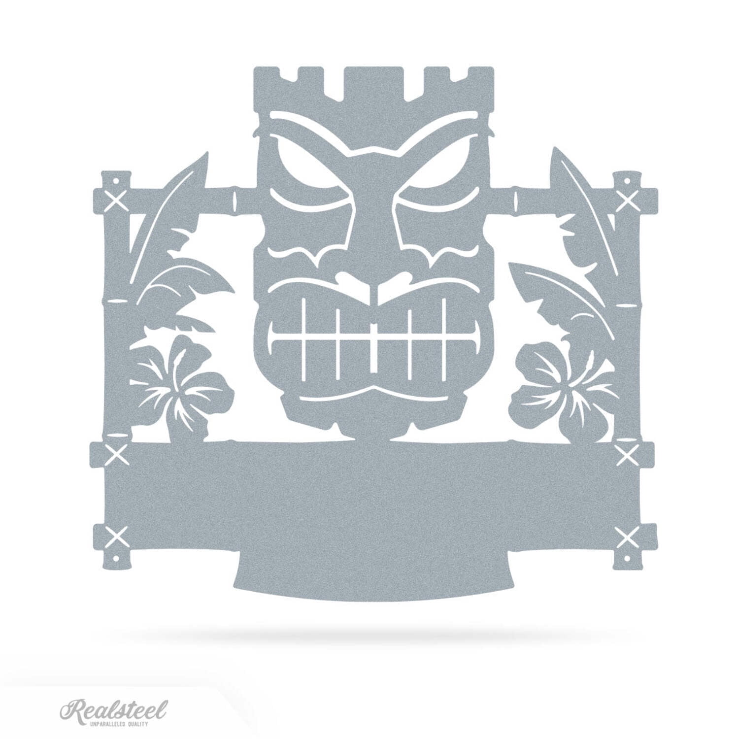 RealSteel Tiki Mask Monogram – Personalized Tropical Metal Wall Art for ...