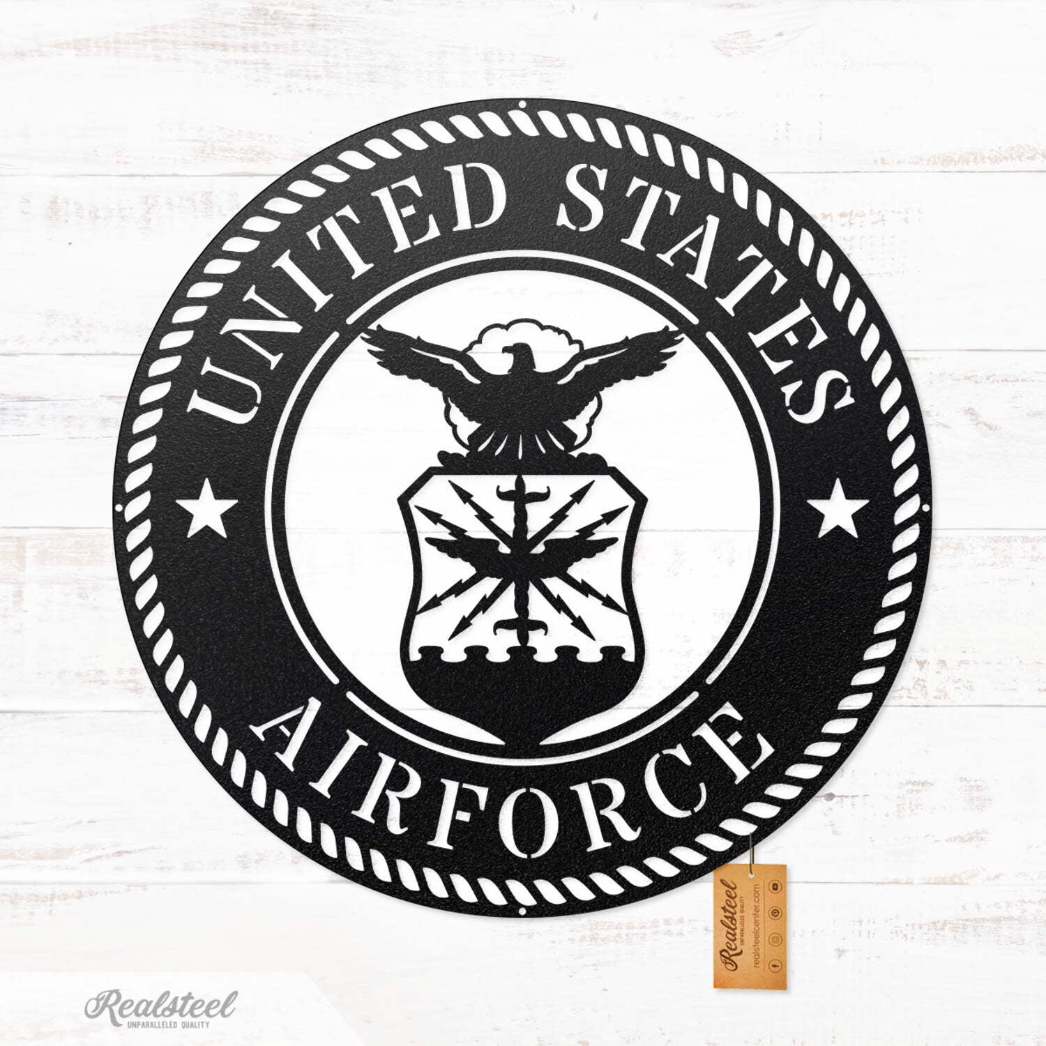 RealSteel US Military Branch Wall Art - Army, Navy, Air Force, Marine Corps, Coast Guard & Space ...
