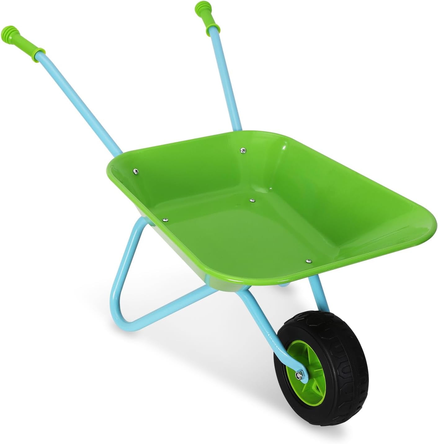 RealWork Children's Wheelbarrow with Lime Green and Blue Powder Coated ...