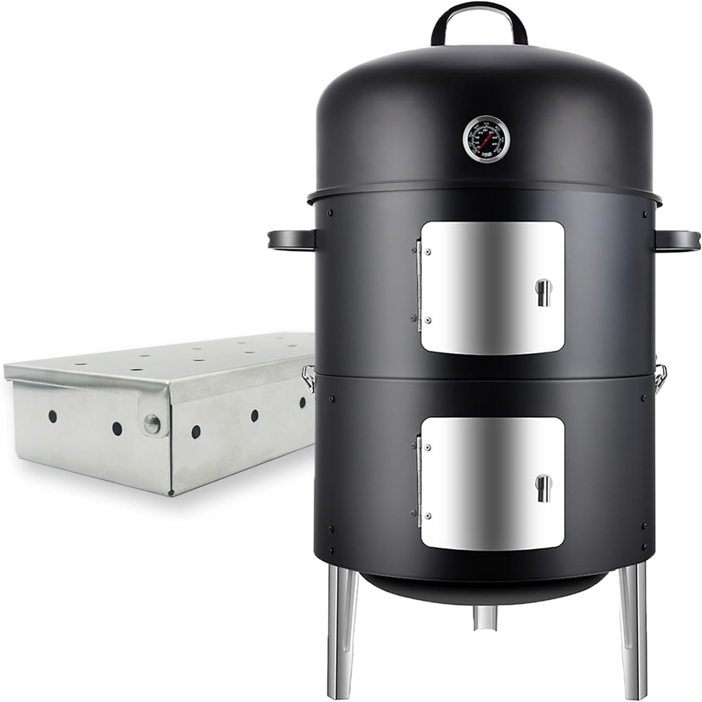 Realcook BBQ Charcoal Smoker Grill: Premium Meat BBQ Smokers with Cover ...