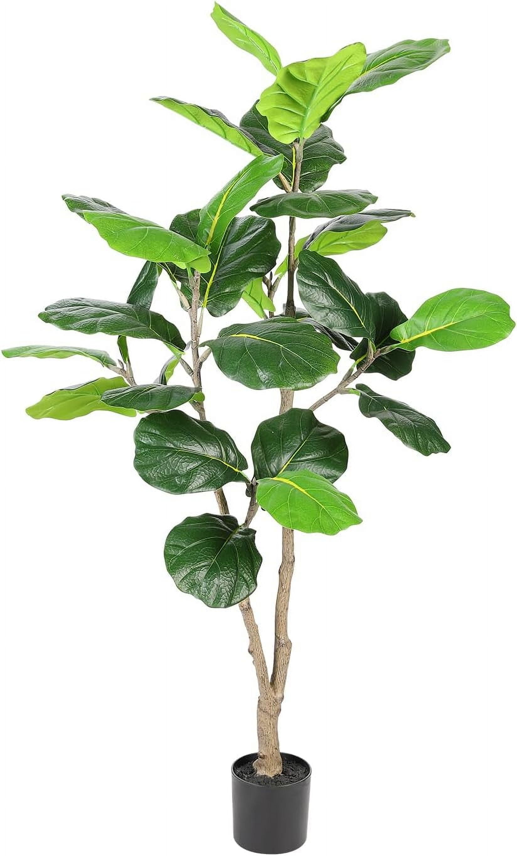 Realead Faux Fiddle Leaf Fig Tree 7ft - Tall Green Silk Fiddle Leaf ...