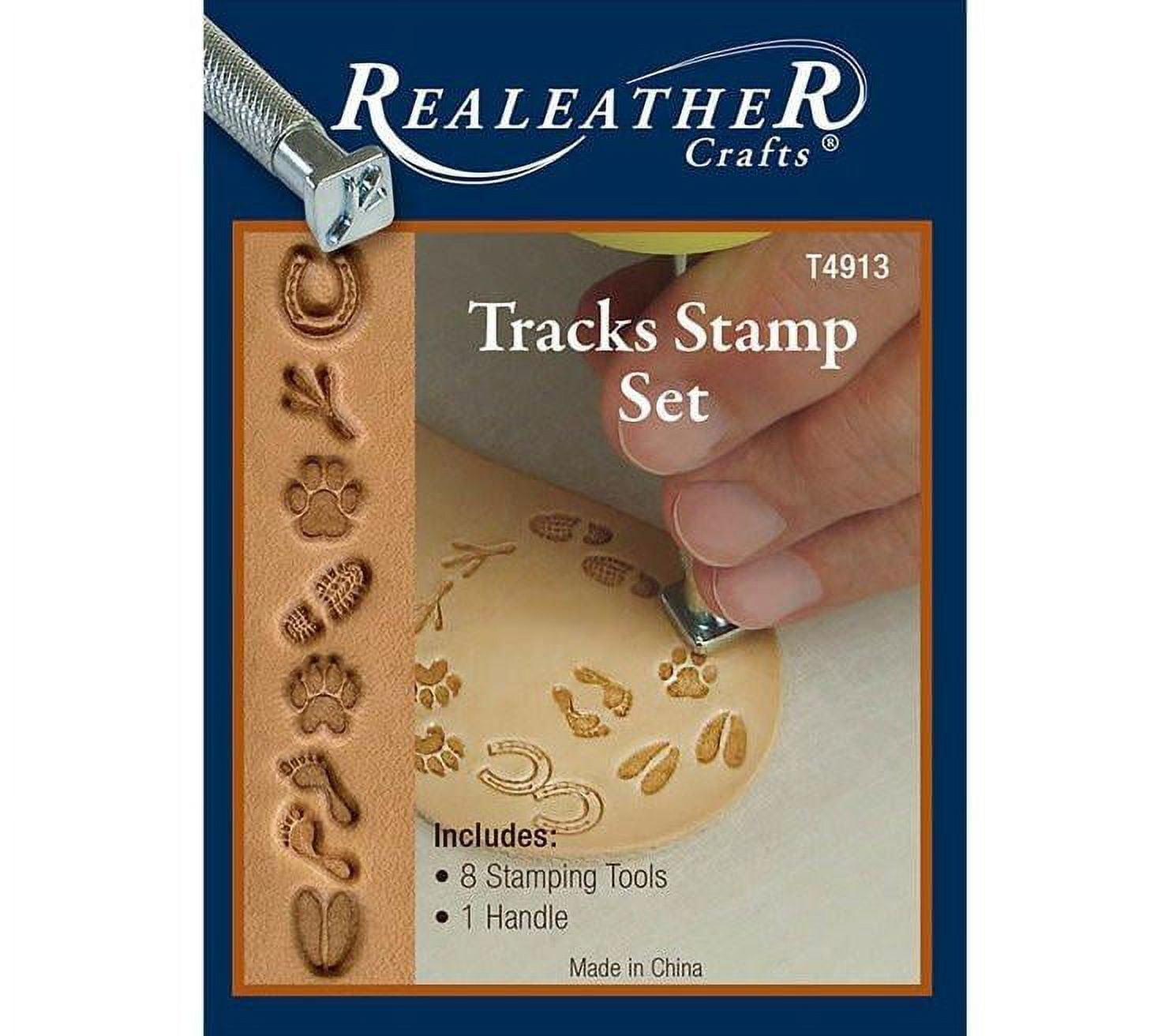 Realeather Crafts Leathercraft Tracks Stamp Set T4913 8 Leather Stamps ...