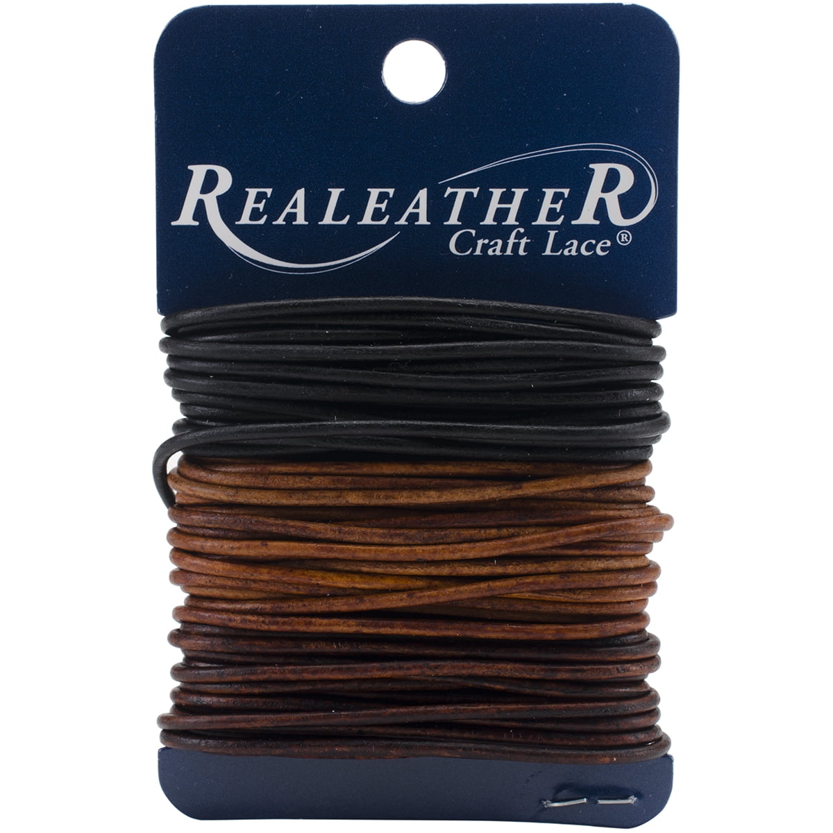 Realeather Crafts Round Leather Lace 2mmX8yd Carded-Ebony, Cedar ...