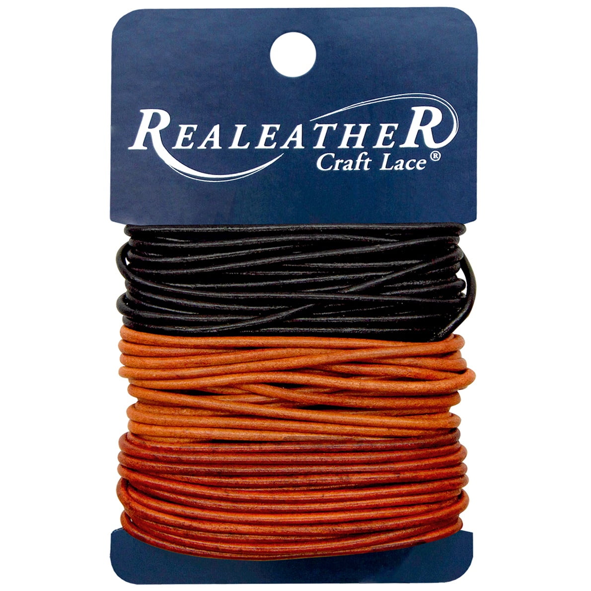 Realeather Crafts Round Leather Lace 2mmX8yd Carded-Ebony, Cedar ...