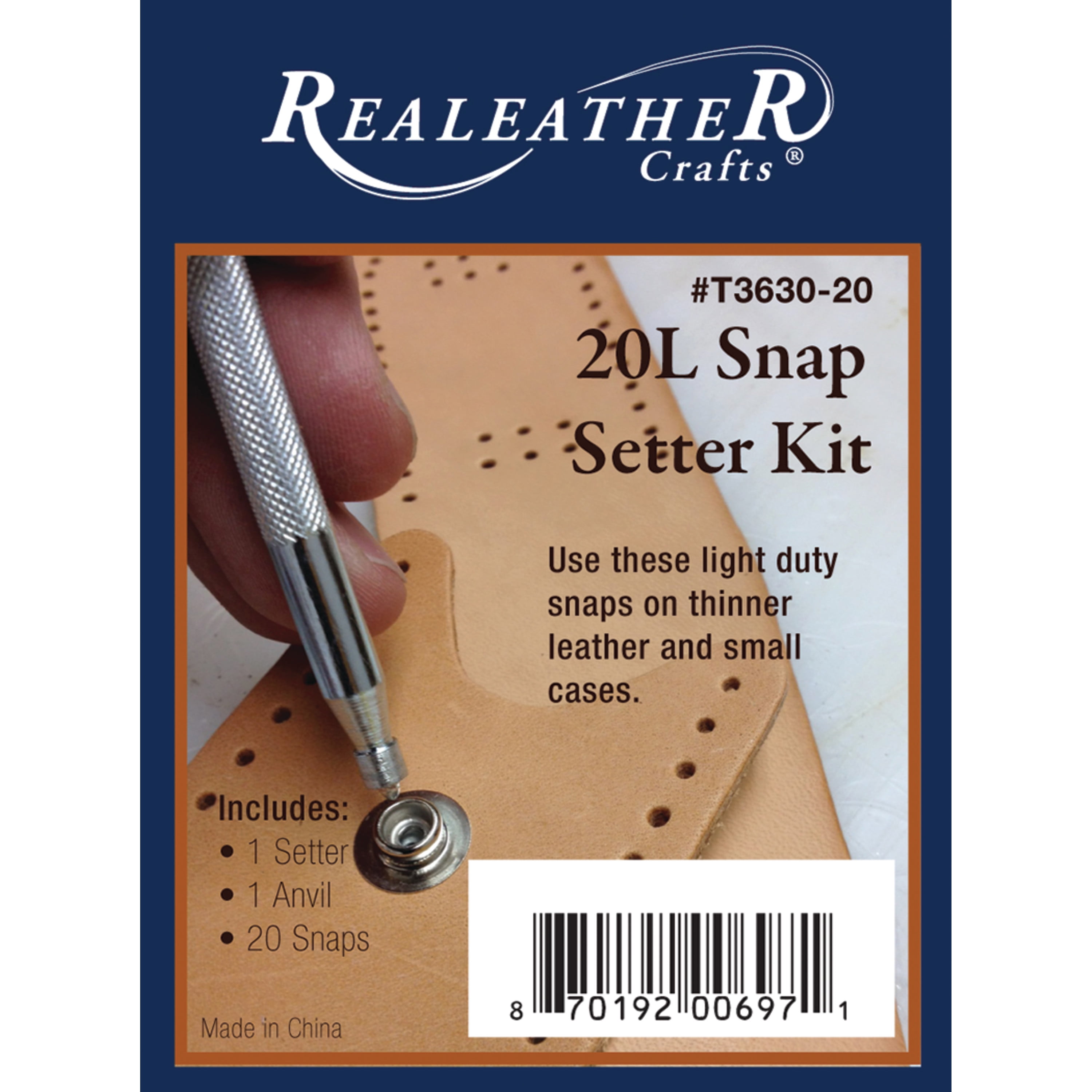 Realeather Leather Snaps & Setter Kit, 20-Piece - Walmart.com