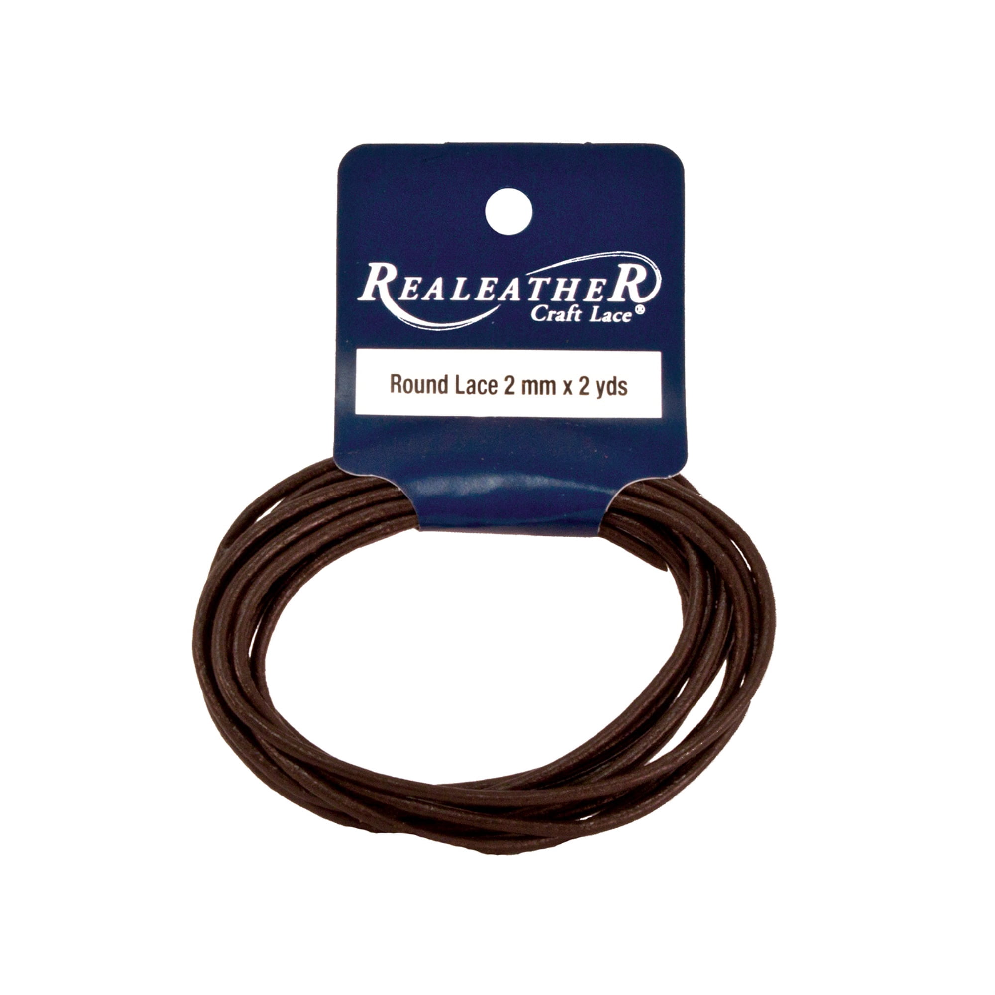 Realeather Round Leather Lace, Brown, 2mm x 72" - Walmart.com