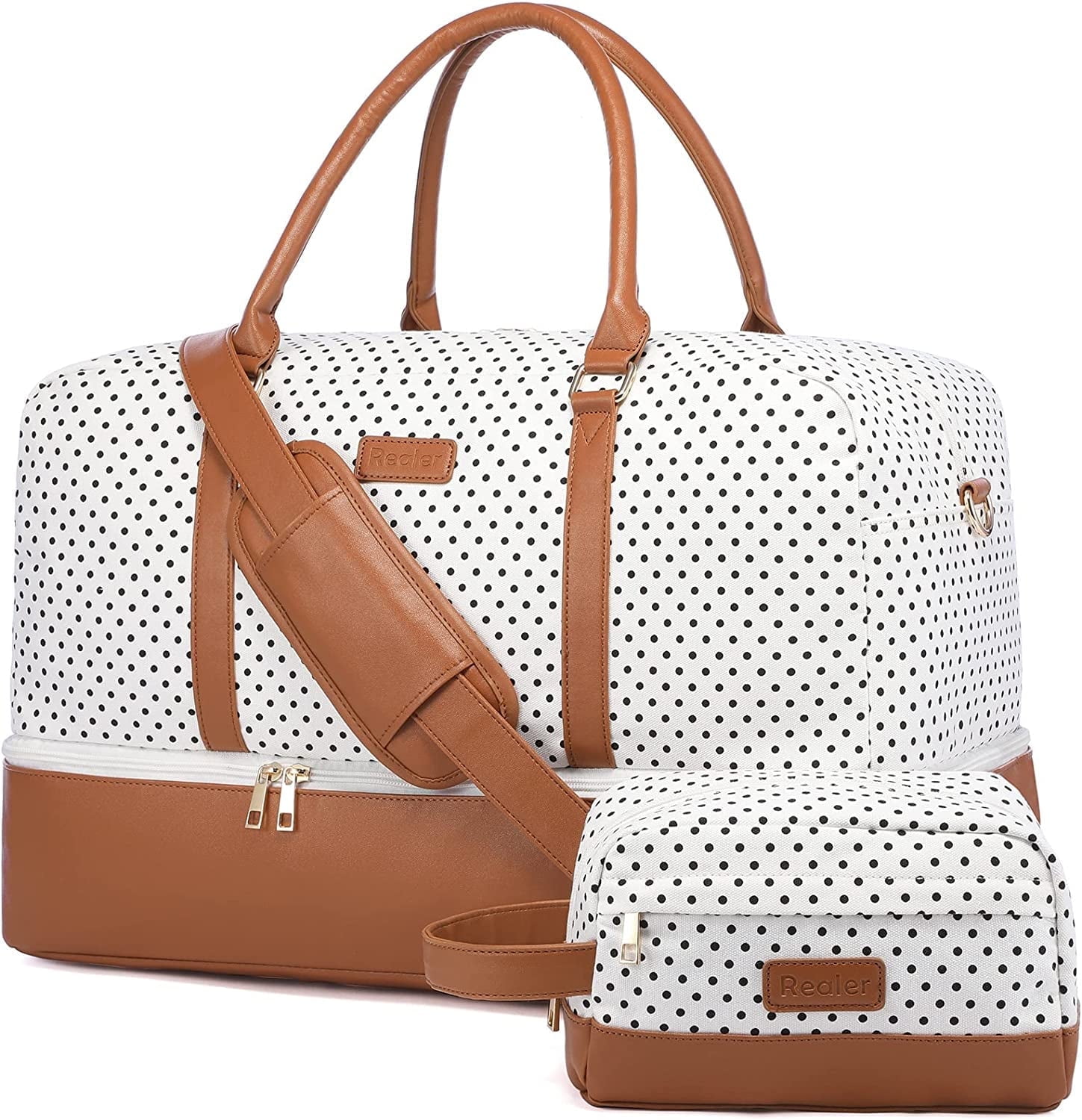 Realer Weekender Duffle for Women - Large, Cute, Canvas, Waterproof ...