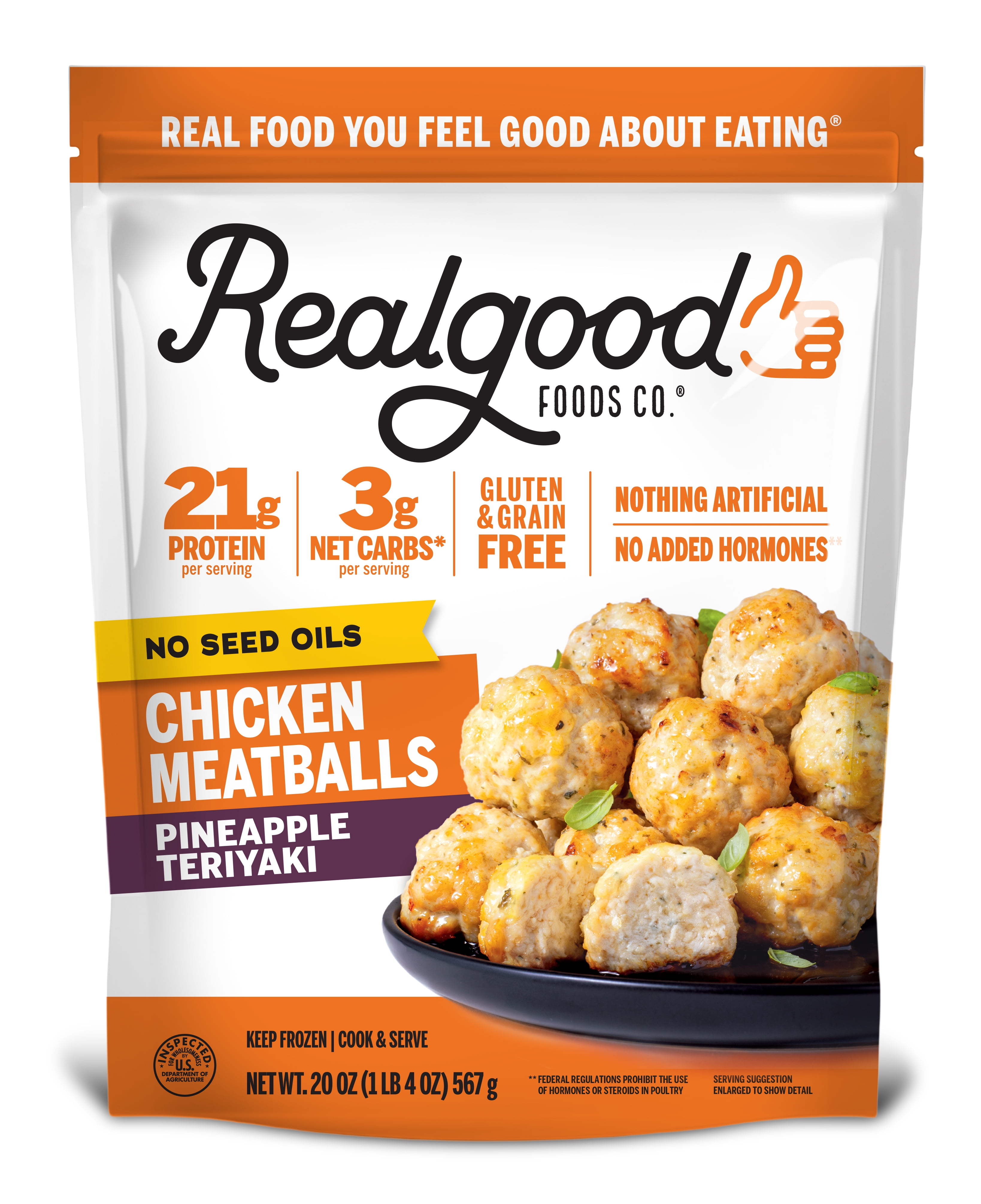 Realgood Foods Co. Gluten-Free Pineapple Teriyaki Fully Cooked Chicken ...