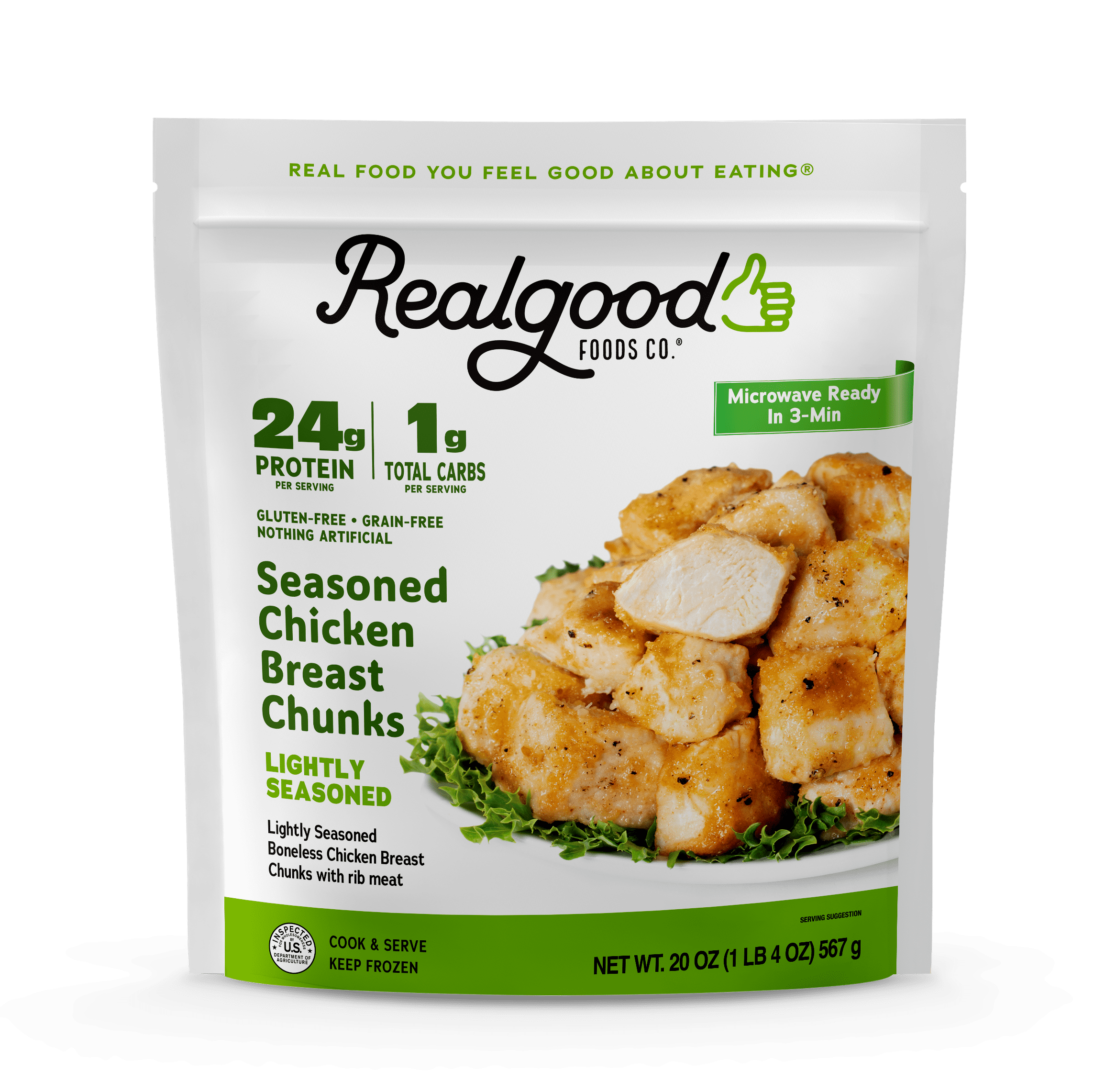 Realgood Foods Co. Lightly Seasoned Chicken Breast Nuggets, 20 oz Bag ...