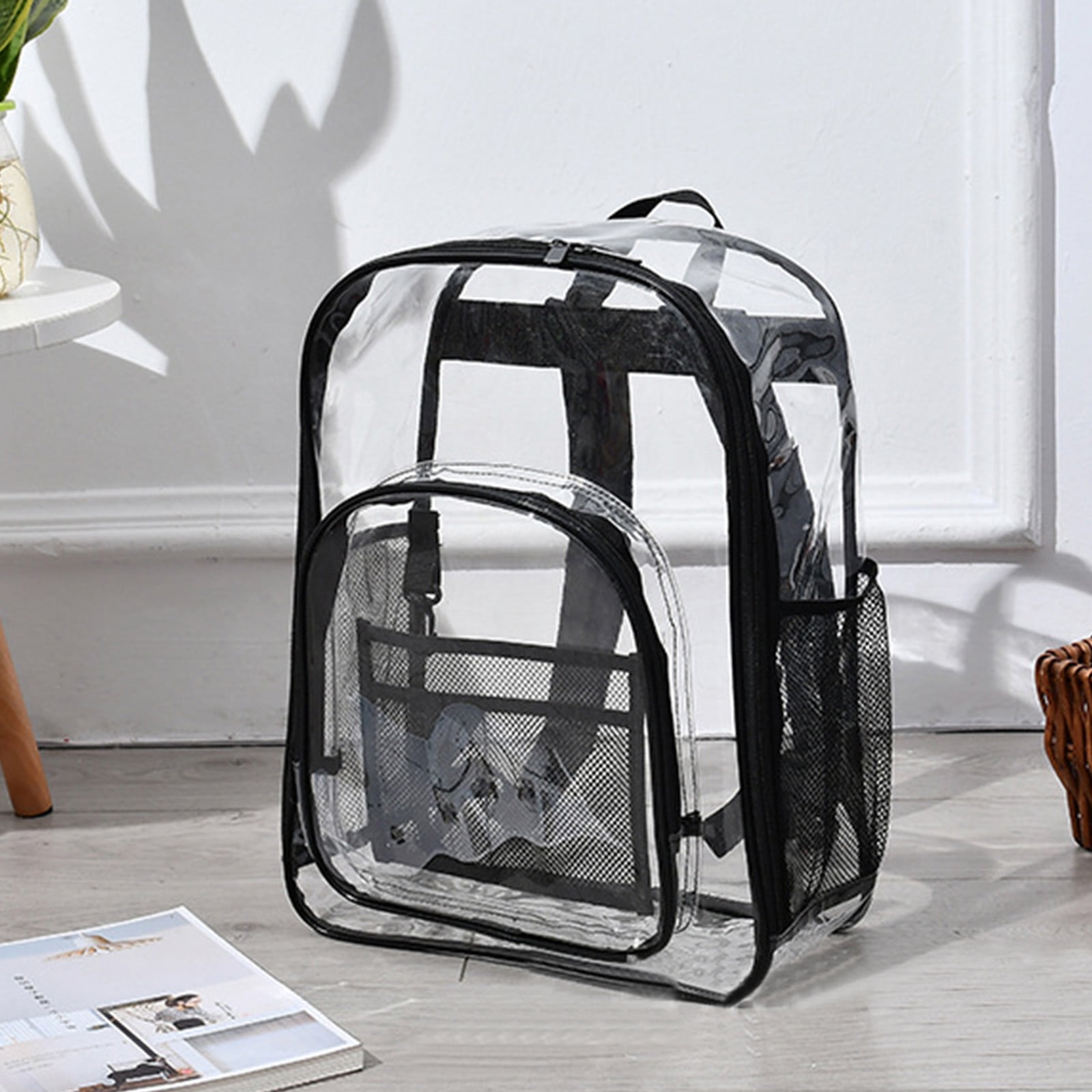 Realhomelove Clear Backpack Stadium Approved Heavy Duty Clear Bookbag ...