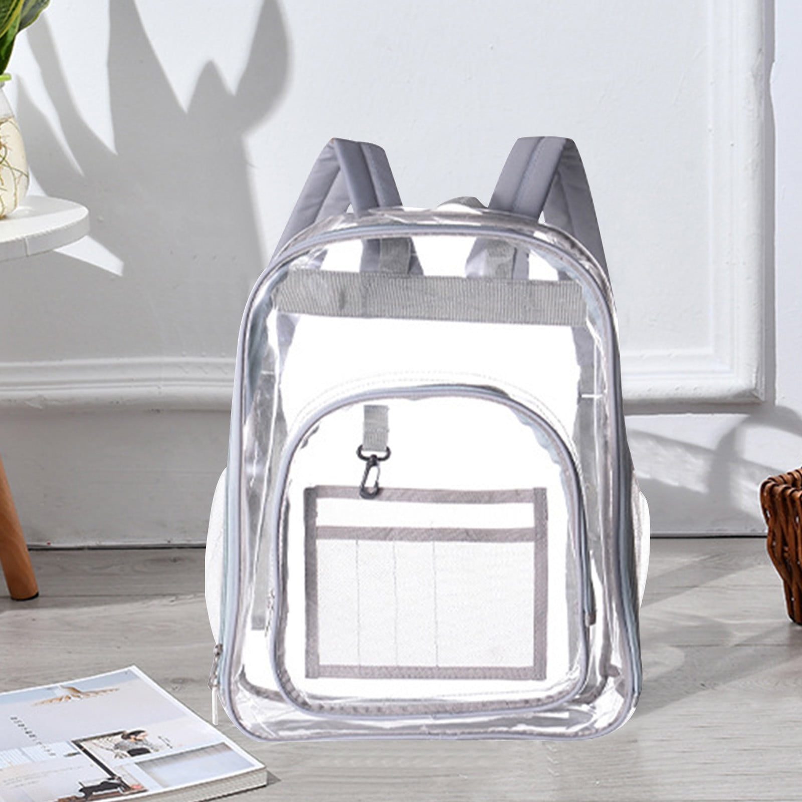 Realhomelove Clear Backpack Stadium Approved Heavy Duty Clear Bookbag ...
