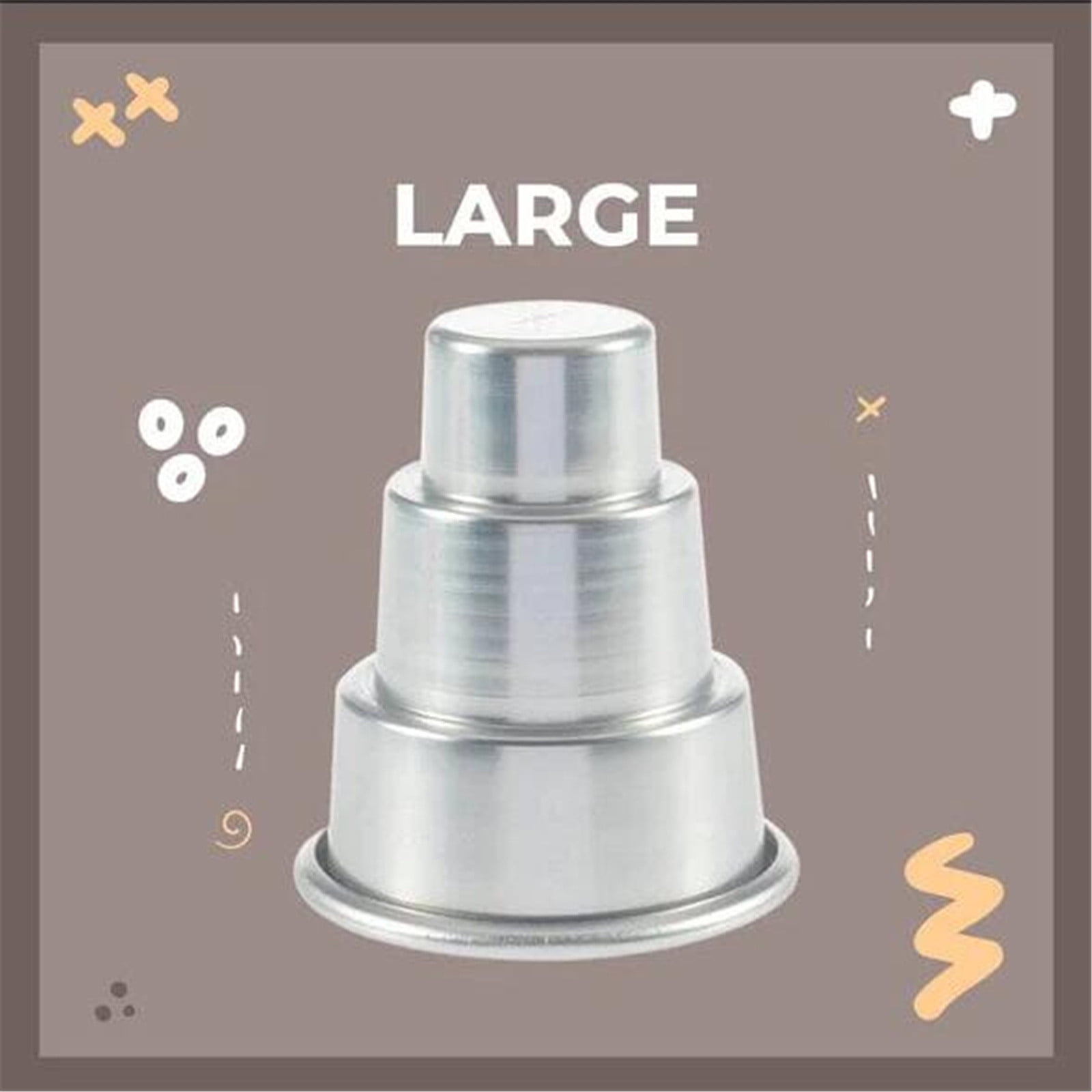 Realhomelove Mini Multi-Tier Cake Mold,Aluminum Alloy Mini 3Tier Round ...