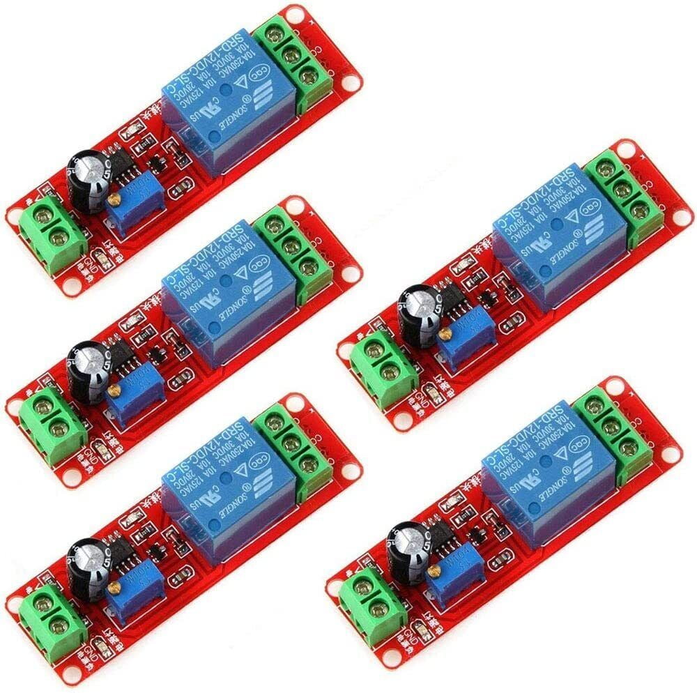 Reali 5Pcs 5/12V NE555 Monostable Delay Relay Circuit Module Trigger ...