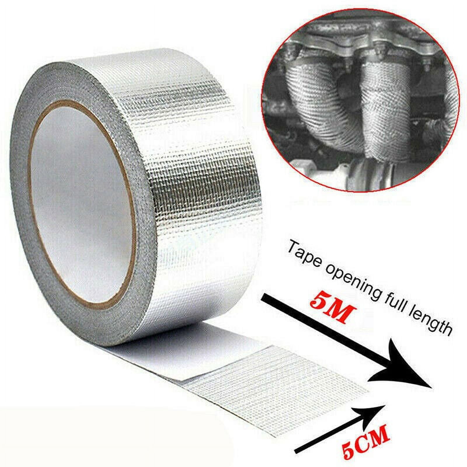 Reali Exhaust Manifolds Titanium Heat Wrap Tape Thermal Wrap Silver 5M ...