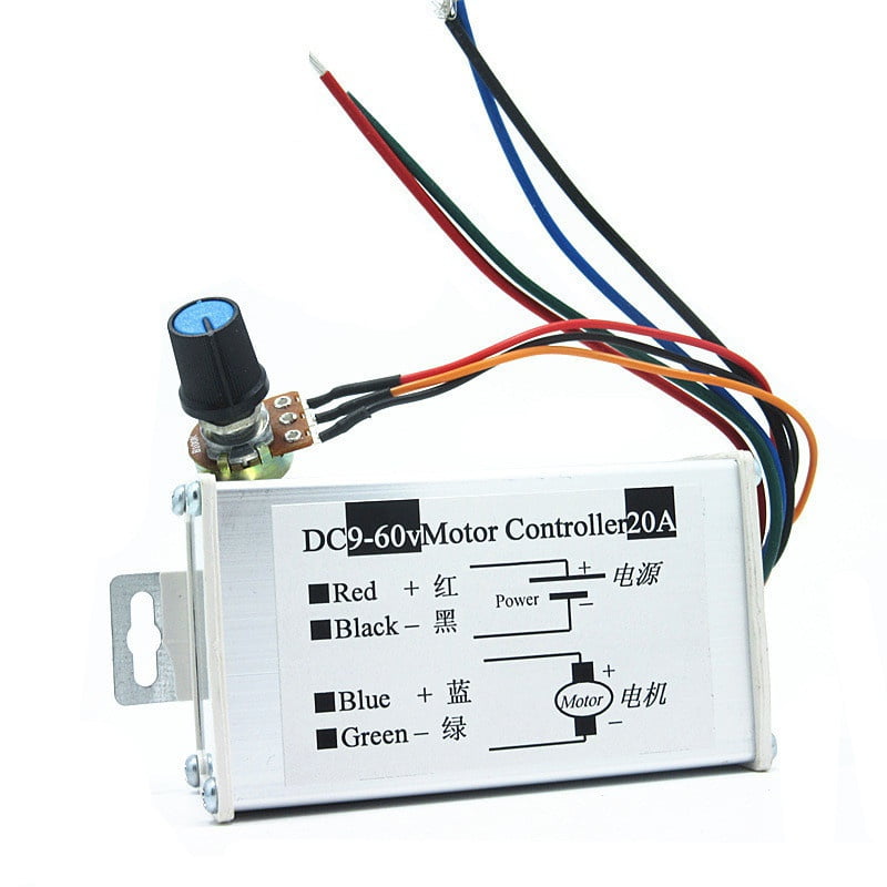 Reali Motor Speed Controller DC 12V 24V 48V 60V 20A PWM Motor Speed ...
