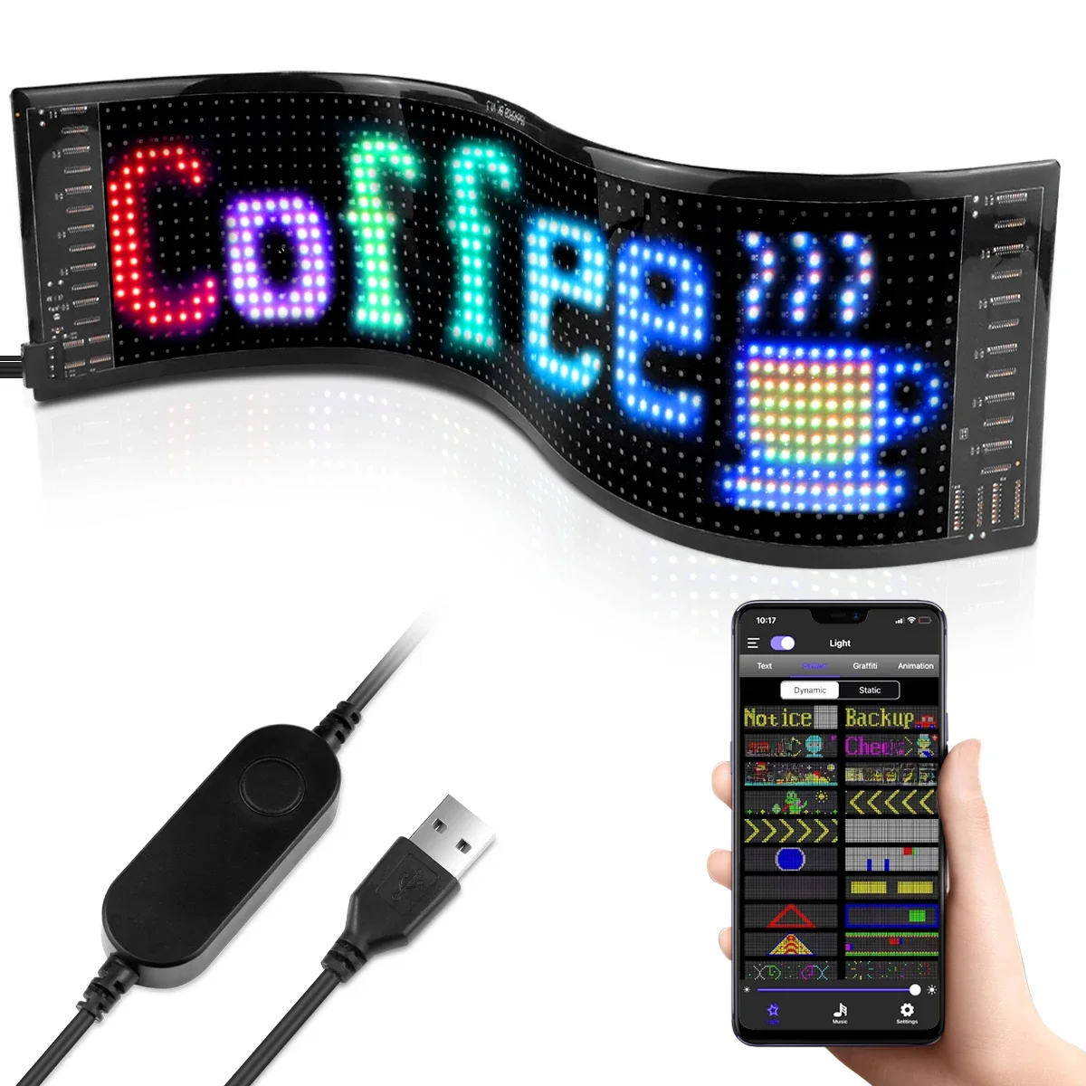 Reali Scrolling Advertising LED Sign Led Eyes for Truck USB App Control ...