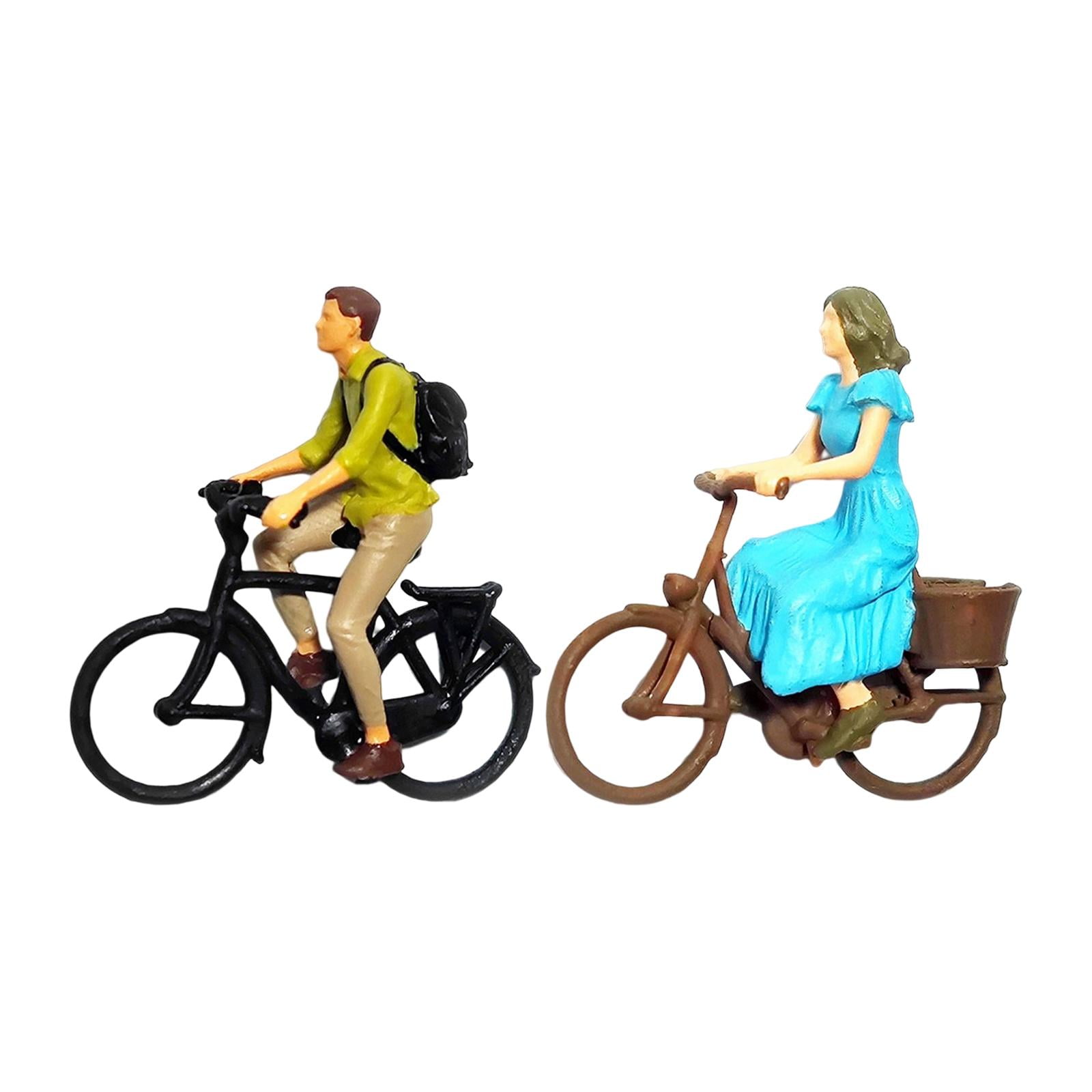 Realistic 1/87 Scale Cyclist Figurine, Miniature People Model Ornament ...