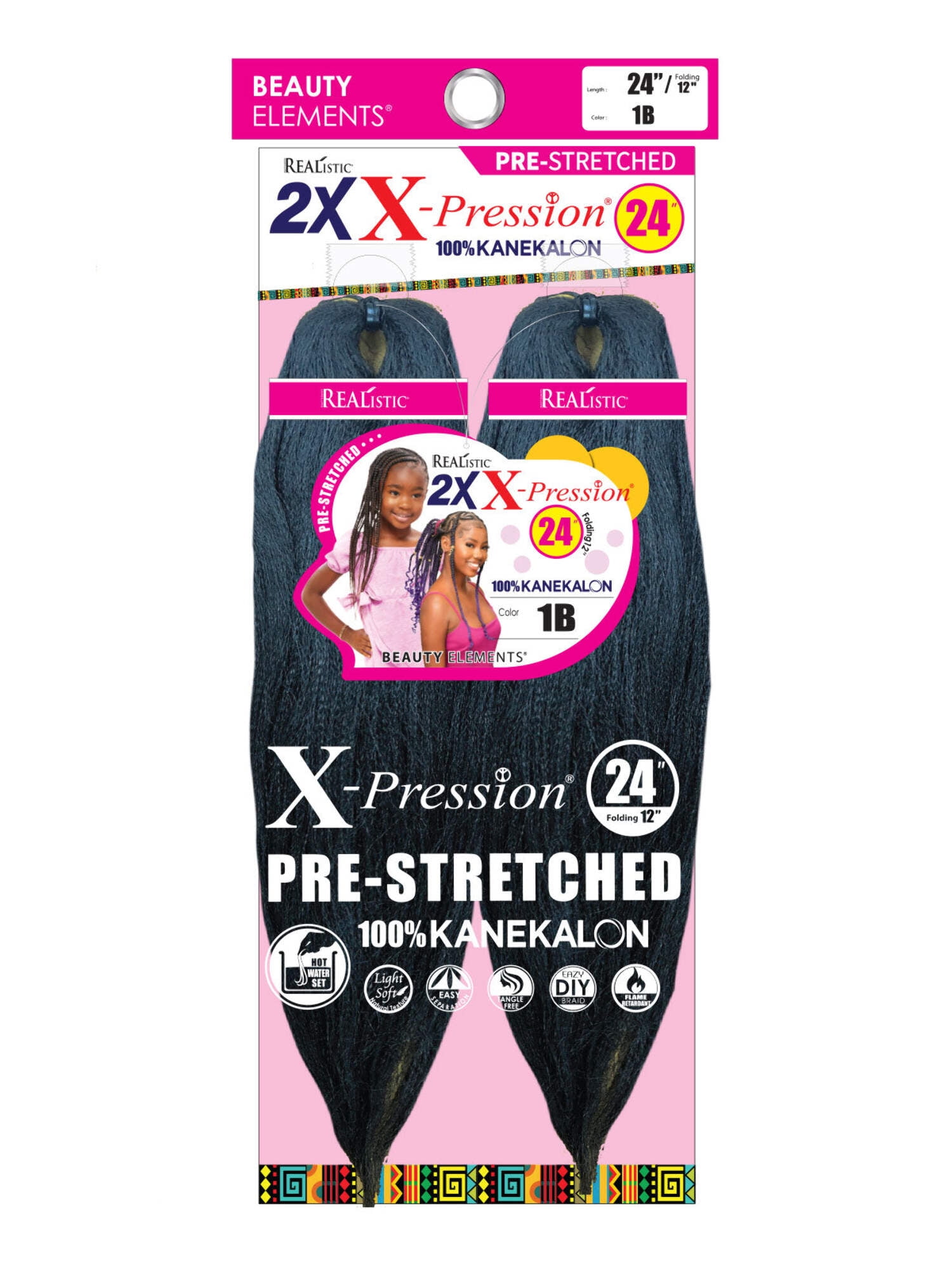 Realistic 2x X-Pression Braid 24" Synthetic Braiding Hair Pack ...