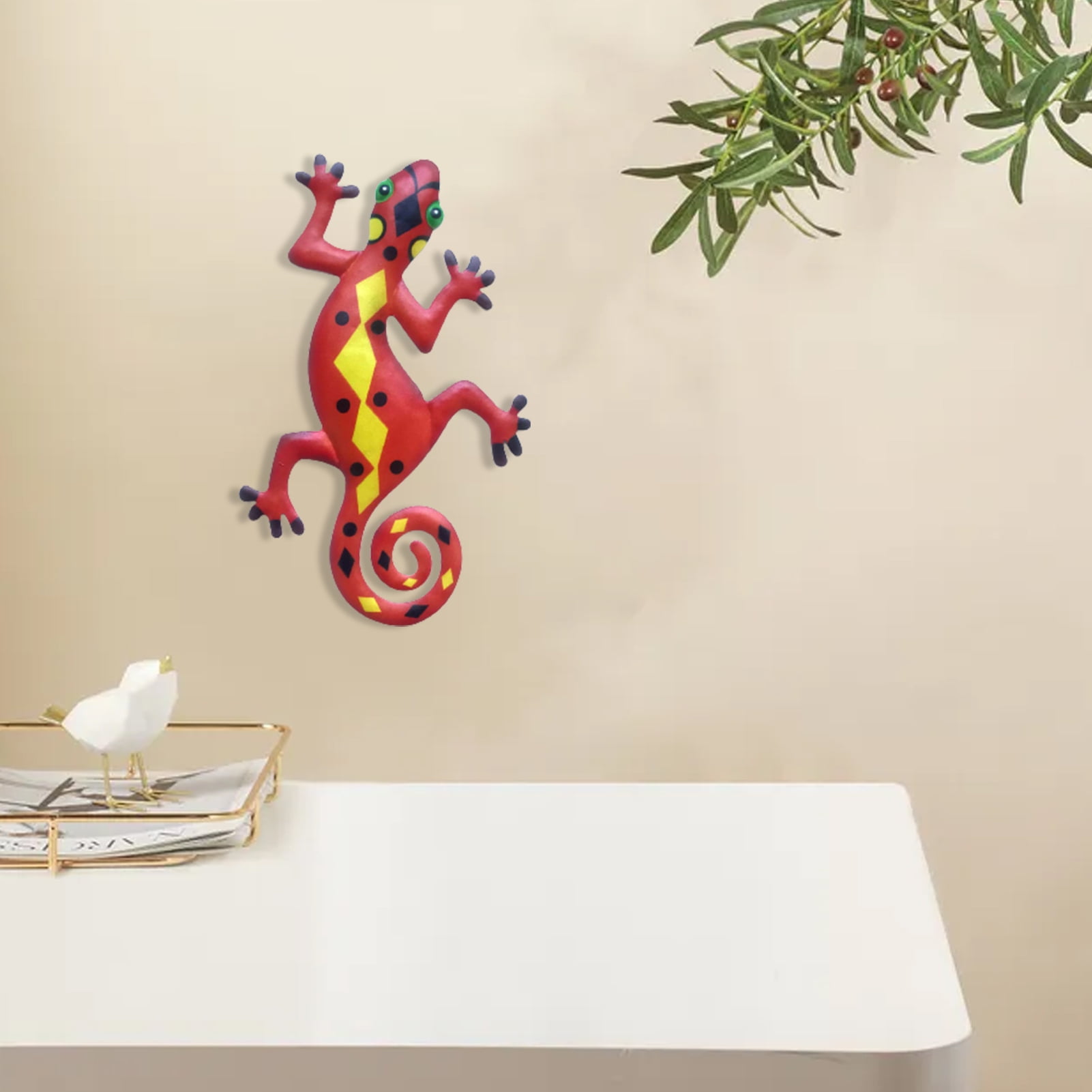 Realistic 3D Lizard Sculpture - Wall Mounted Wrought Iron Animal ...