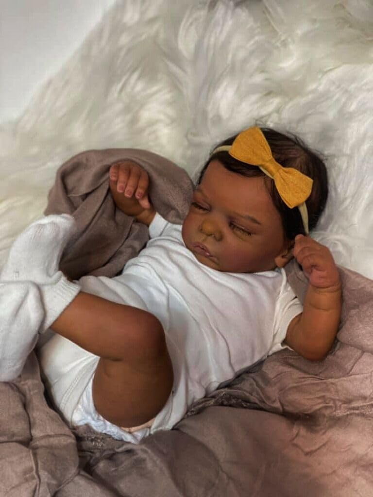 Realistic African American Reborn Baby Dolls Black Girl 19 Inch Life ...