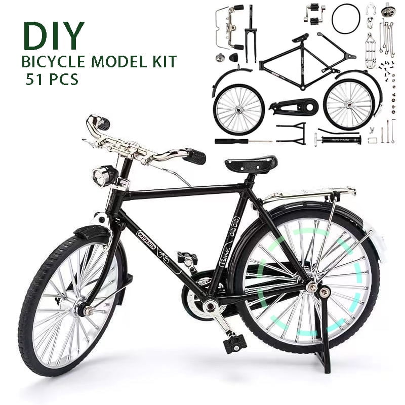 Realistic Alloy DIY Bike Model Kit with Rotating Wheels and Riding ...