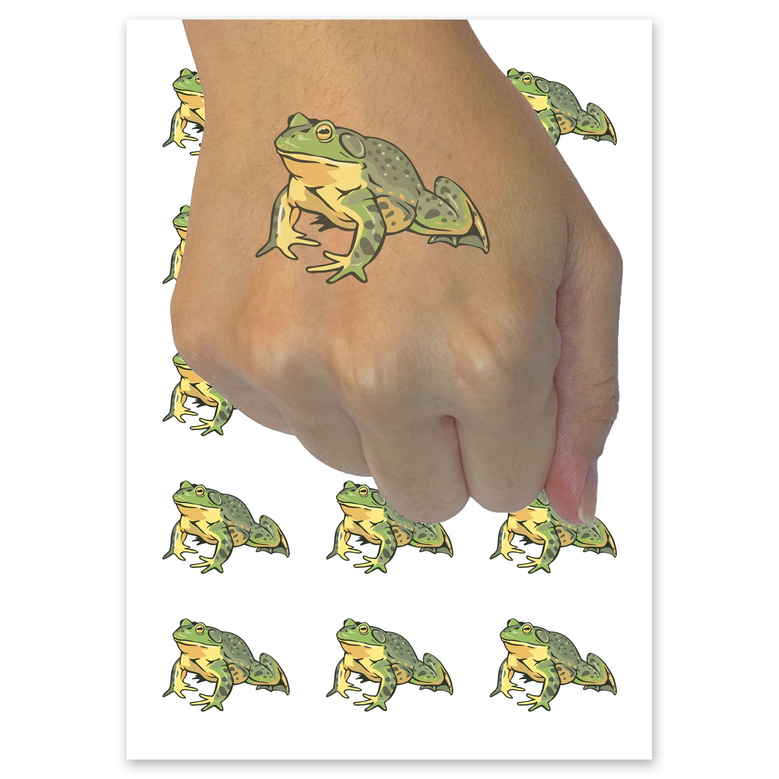 Realistic American Bullfrog Amphibian Frog Temporary Tattoo Water ...