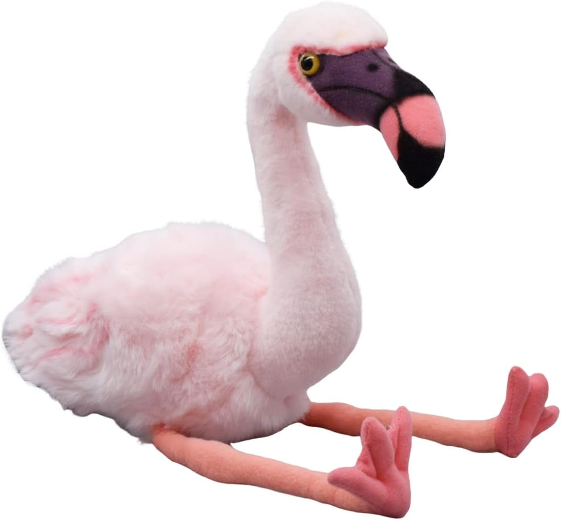 Realistic American Flamingo Stuffed Animal Plush Toy, Lifelike Animal ...