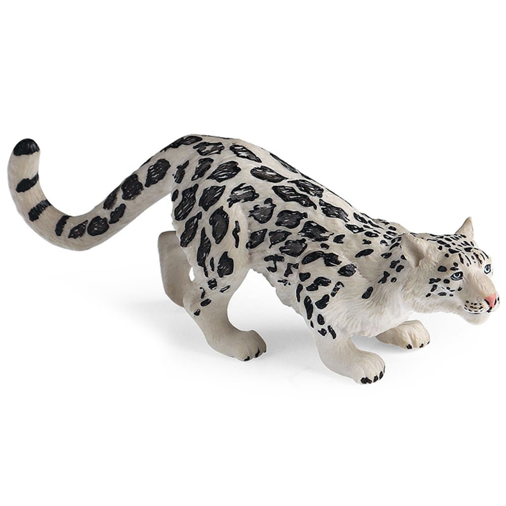Realistic Animal Model Cheetah Snow Leopard Statue Ornament Desktop ...