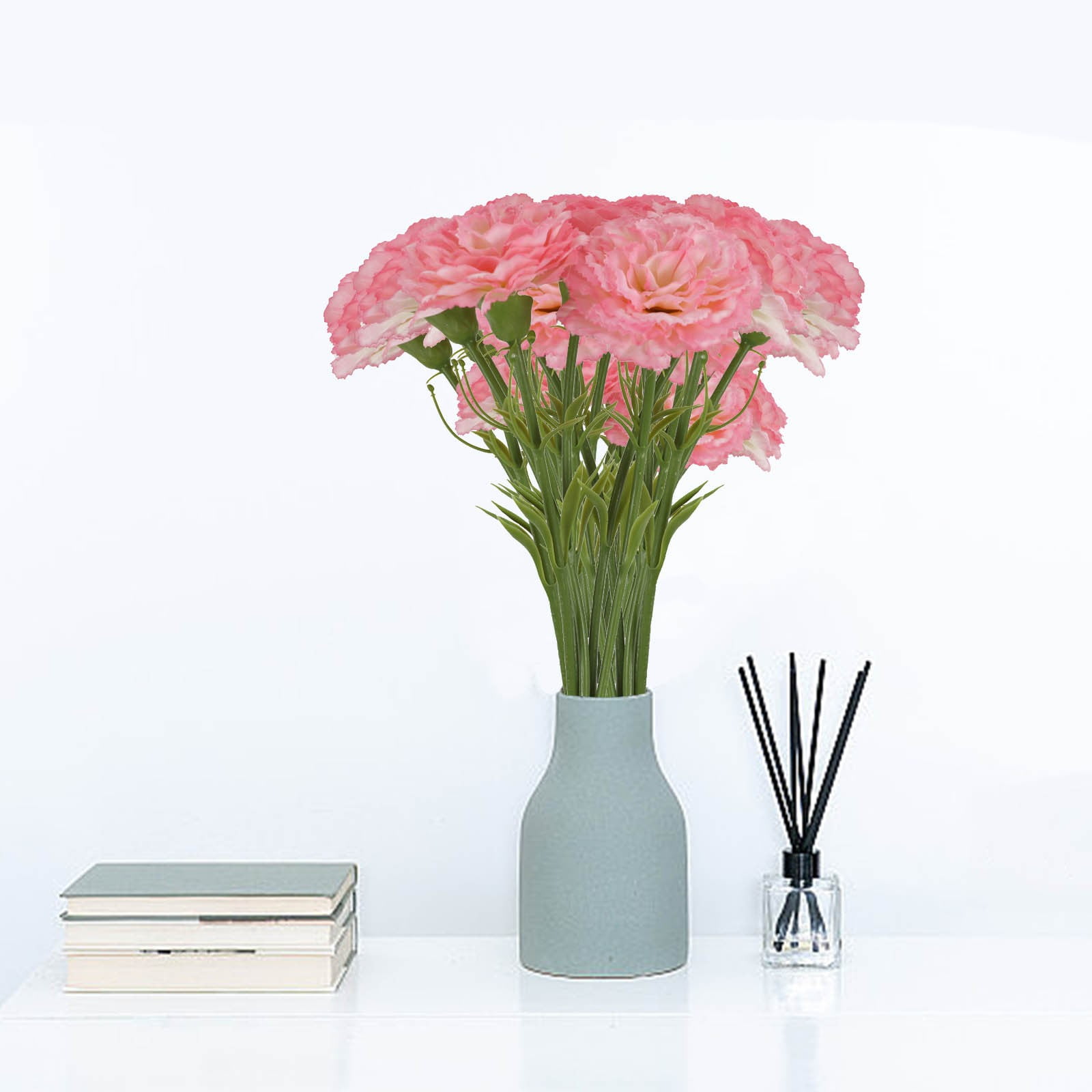 Realistic Artificial Carnation Flower Set - 5-Piece Faux Floral Decor ...