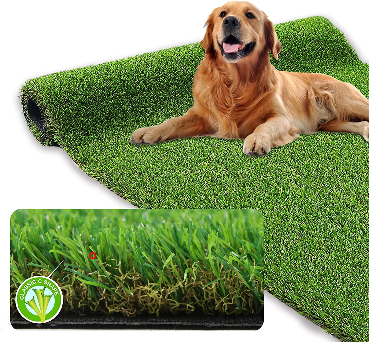 Realistic Artificial Grass Rug Indoor Outdoor Patio - 3ft x 5ft, Thick ...