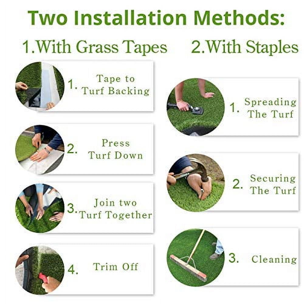 Realistic Artificial Grass Turf Lawn- 1FTX26FT(26 Square FT),1.38inch Height Indoor Outdoor Rug ...