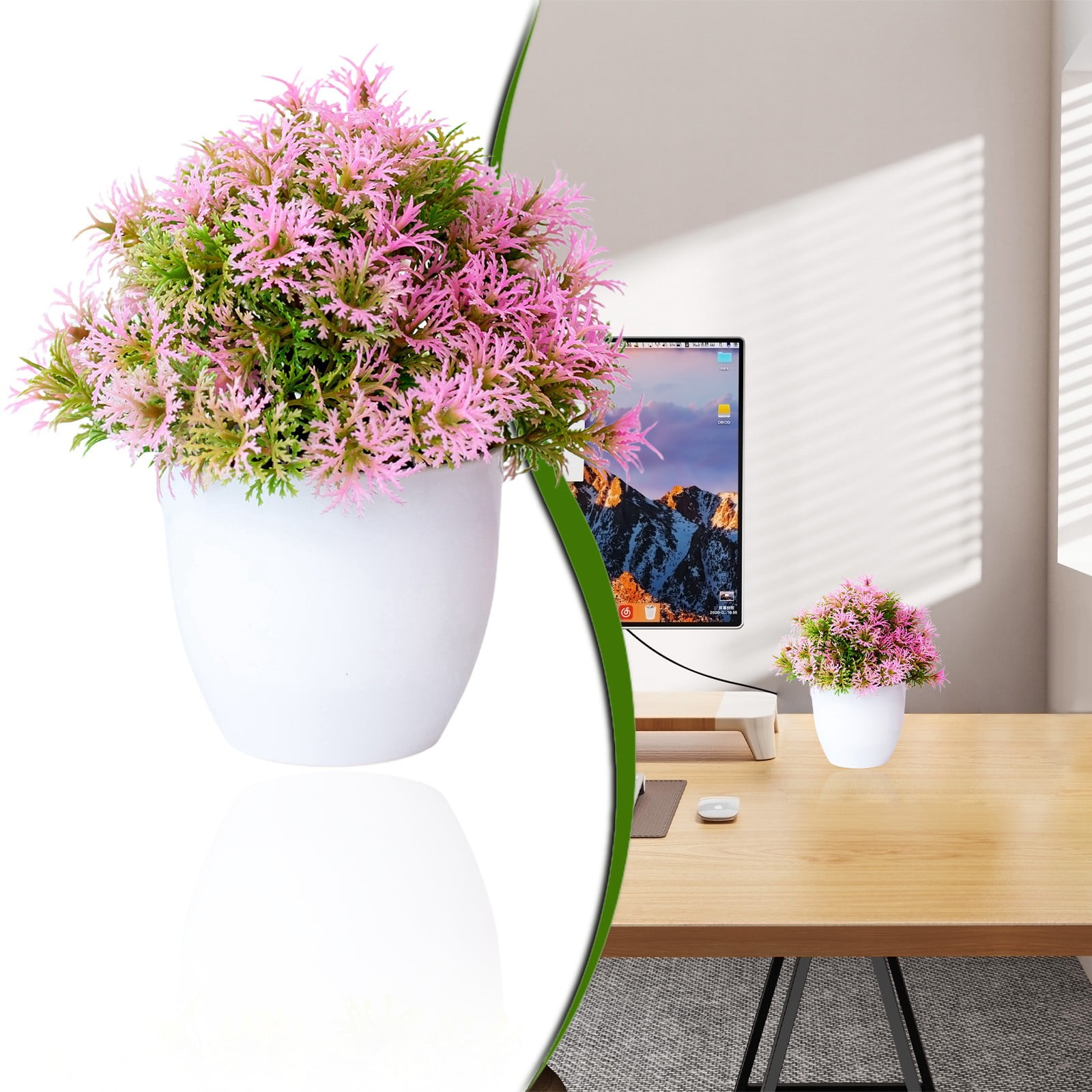 Realistic Artificial Jasmine Plant in Pot Bonsai Style Faux Greenery ...