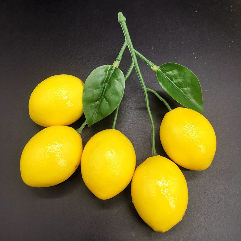 Realistic Artificial Lemon Set 5 Foam Lemons for Kitchen Decor ...