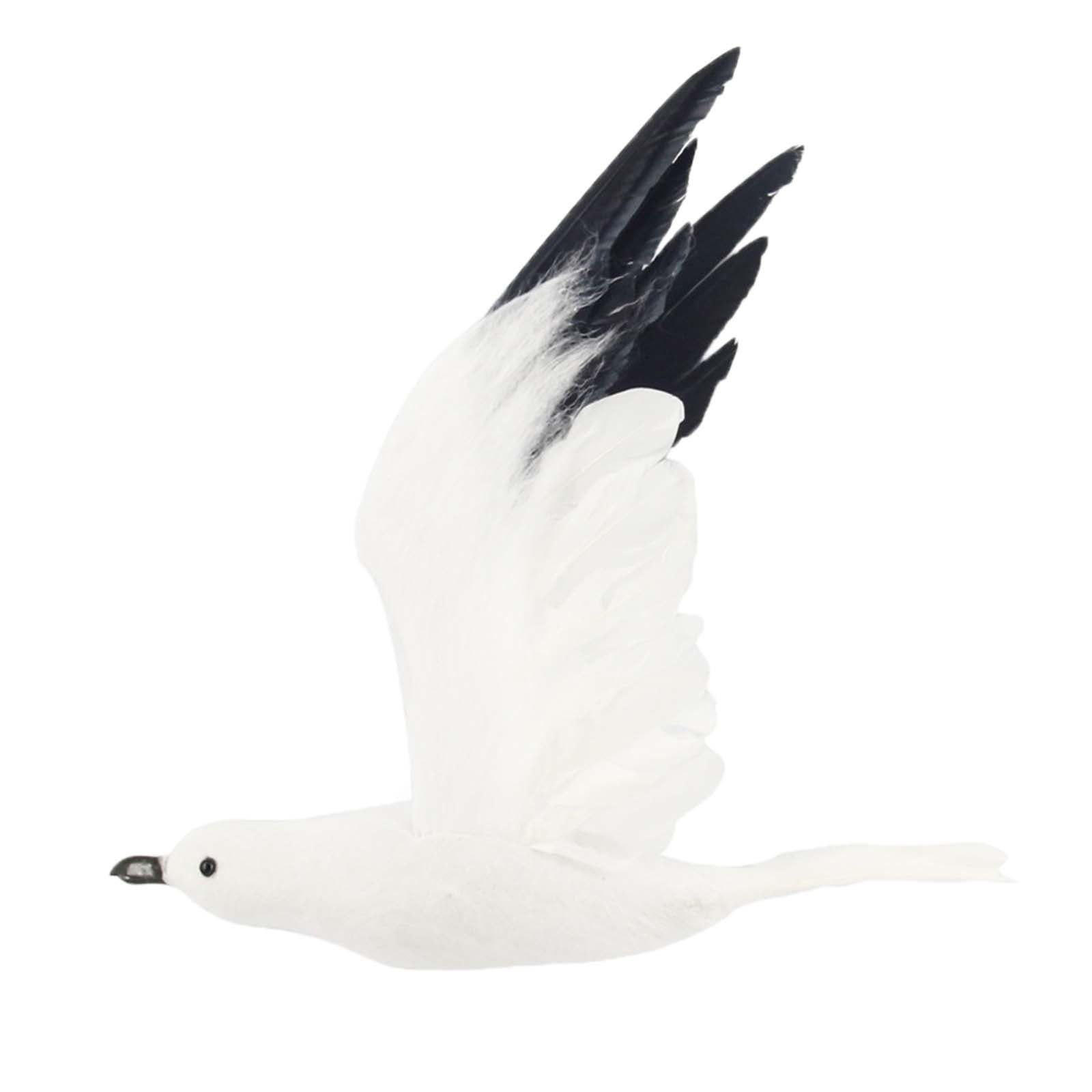 Realistic Artificial Seagull Decoy with Feathers Fake Bird Garden Decor ...