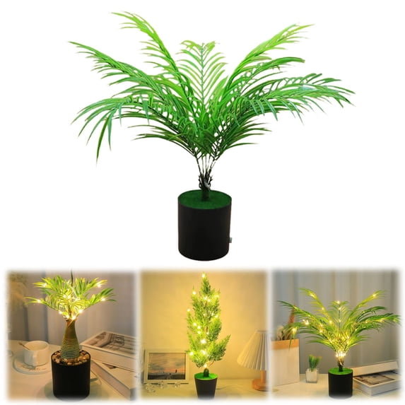 Realistic Artificial Twinkling Areca Palm Tree Lamp USB Powered, Soft ...