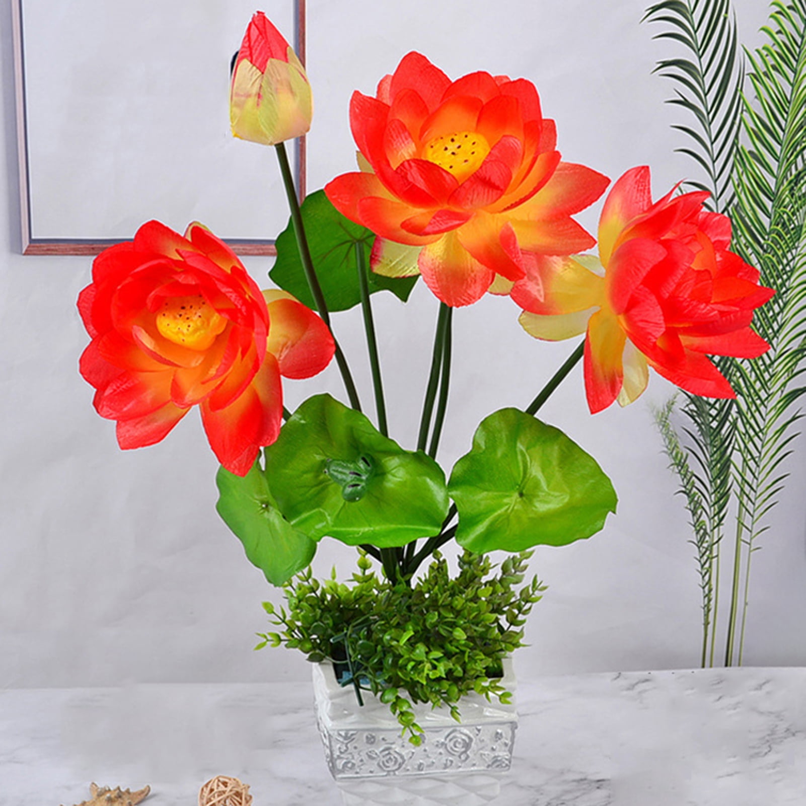 Realistic Artificial Water Lily Bouquet - Easy-Care 9 Heads Beautiful ...