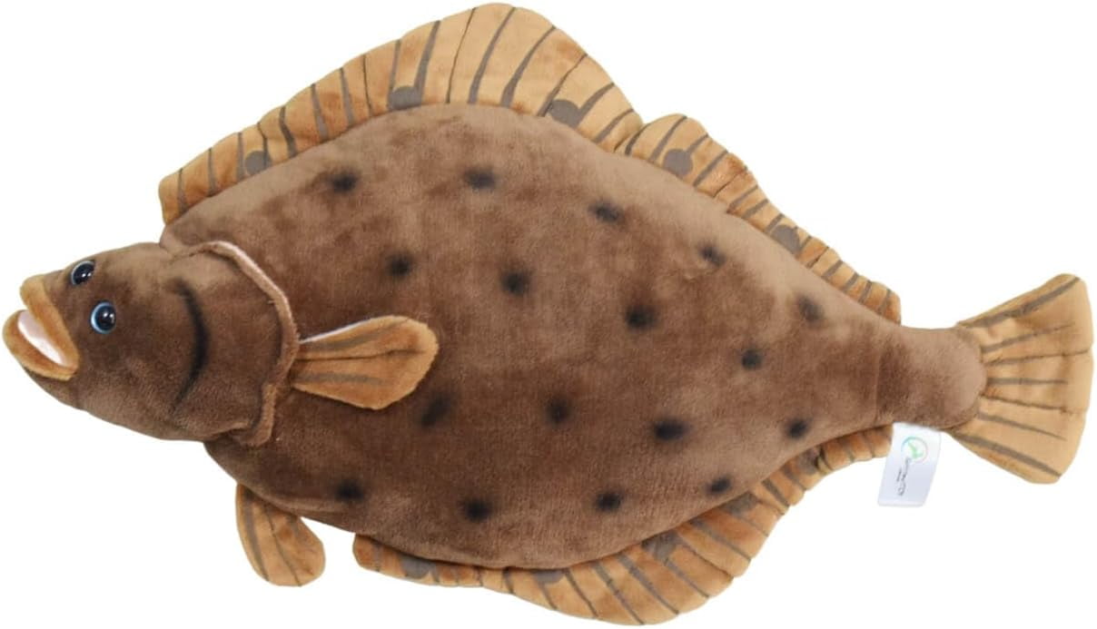 Realistic Atlantic Halibut Fish Stuffed Animal Plush Toy, Lifelike ...
