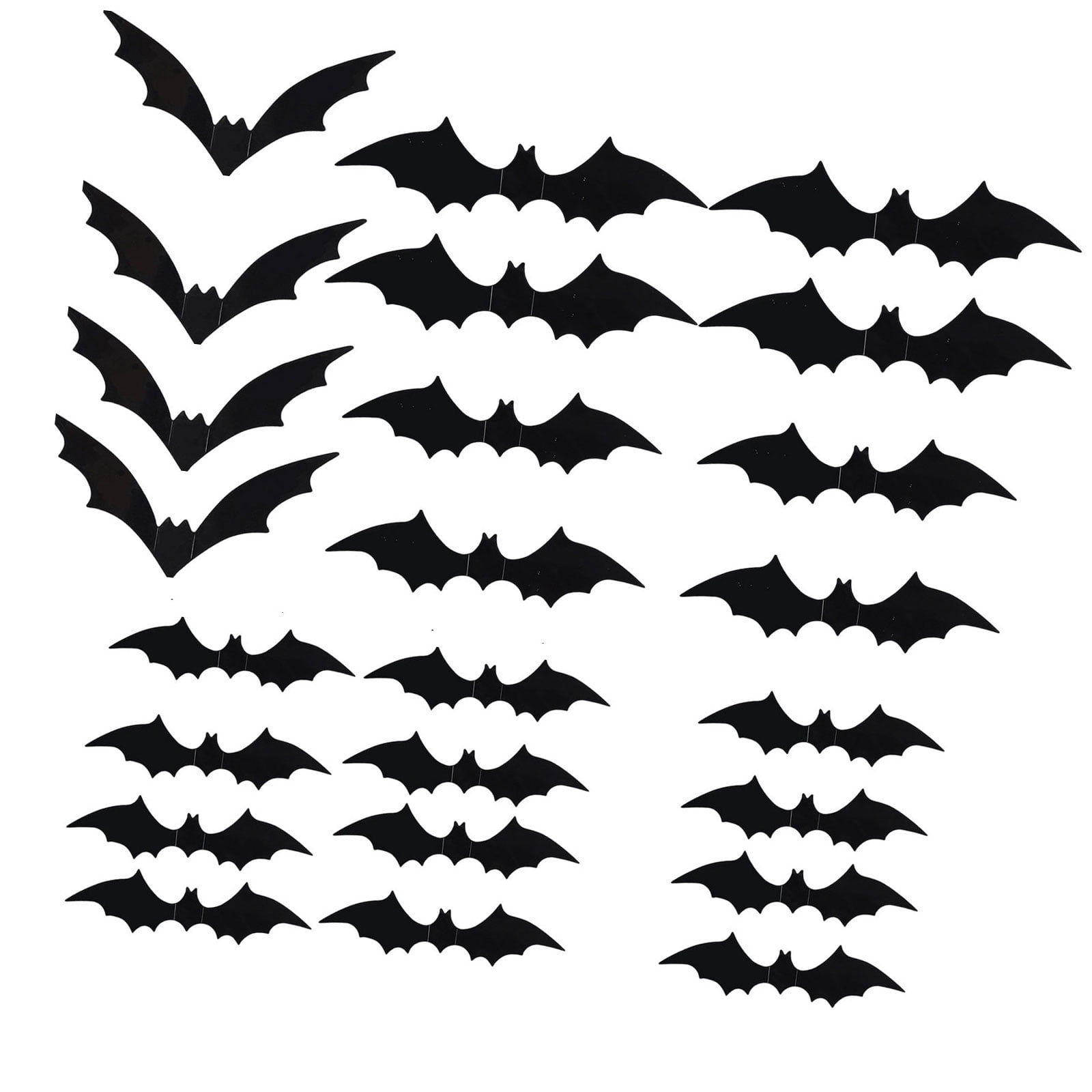 Realistic Bat Wall Decals Waterproof Adhesive PVC Clings Halloween ...