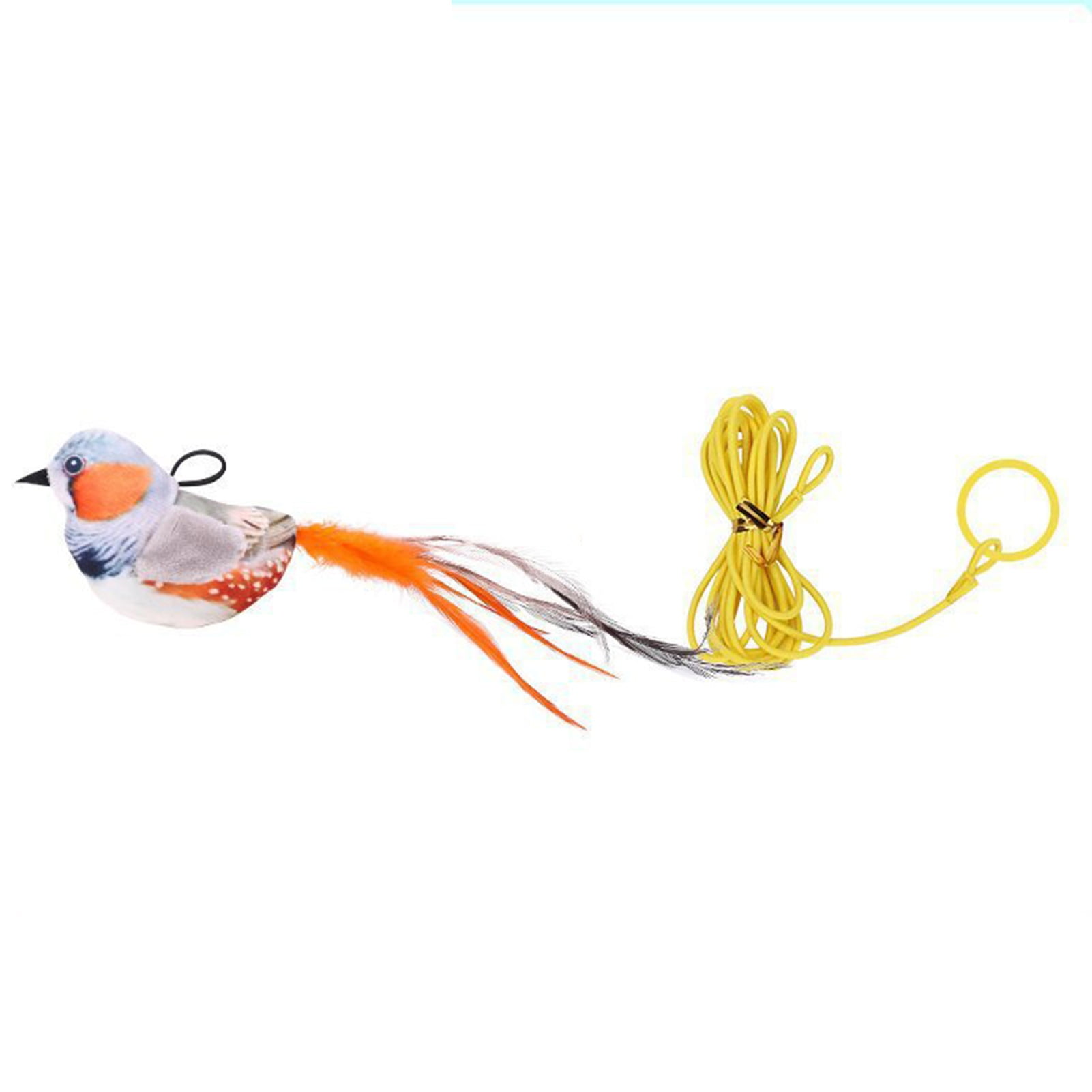 Realistic Bird Sound Cat Toy with Plush Feather Teasing Hangings ...