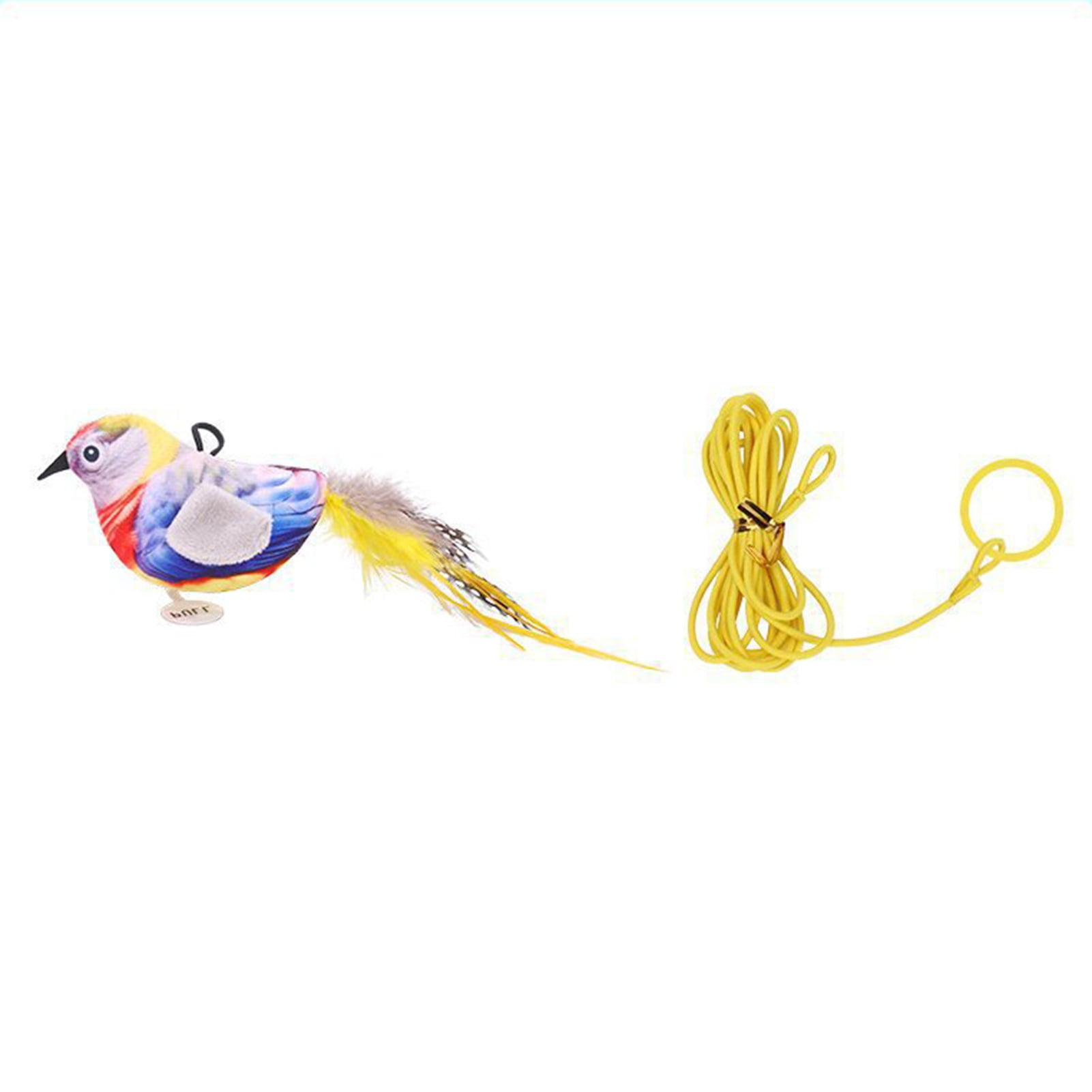 Realistic Bird Sound Cat Toy with Plush Feather Teasing Hangings ...