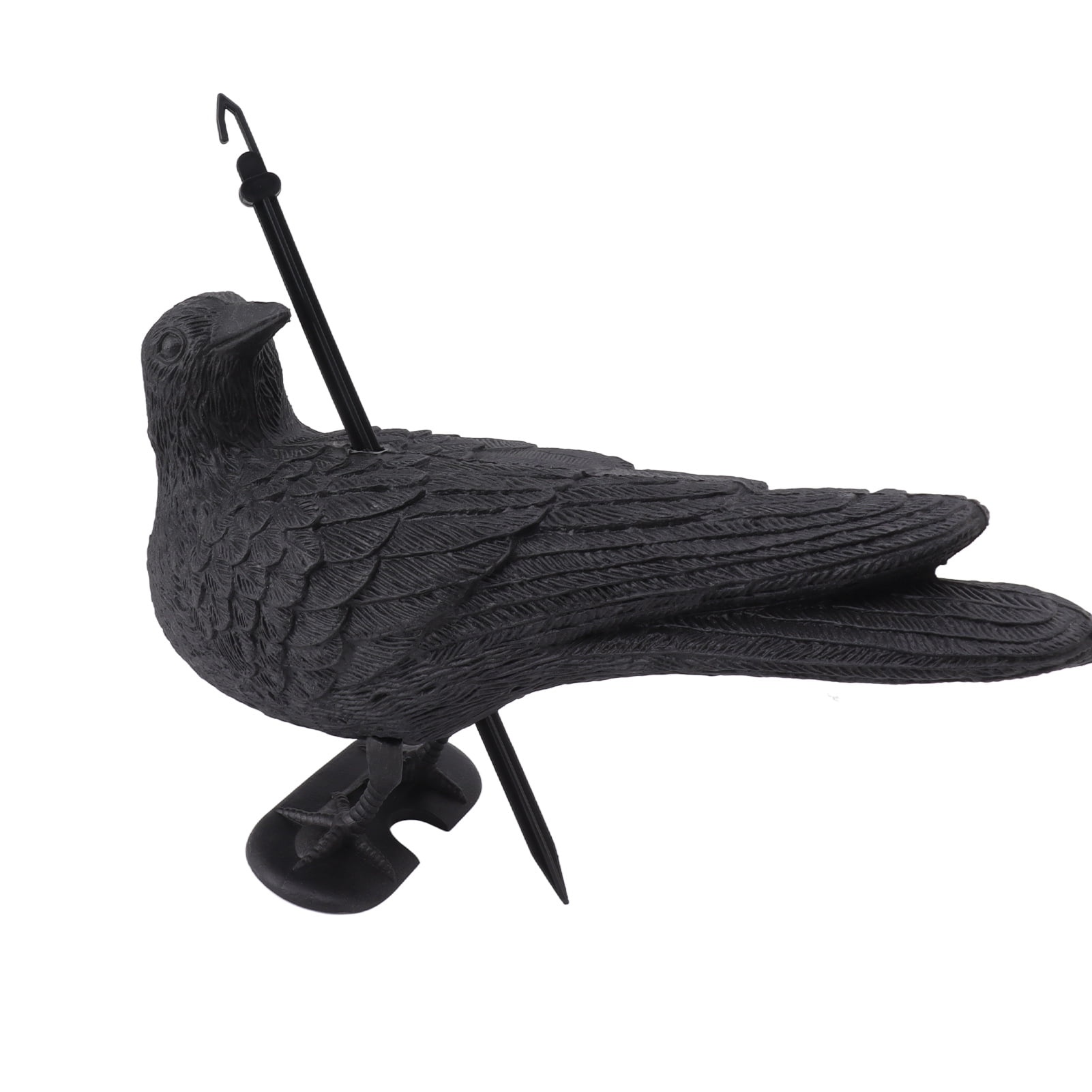 Realistic Black Feathered Elbow Crow Statue, Plastic Waterproof Crow ...