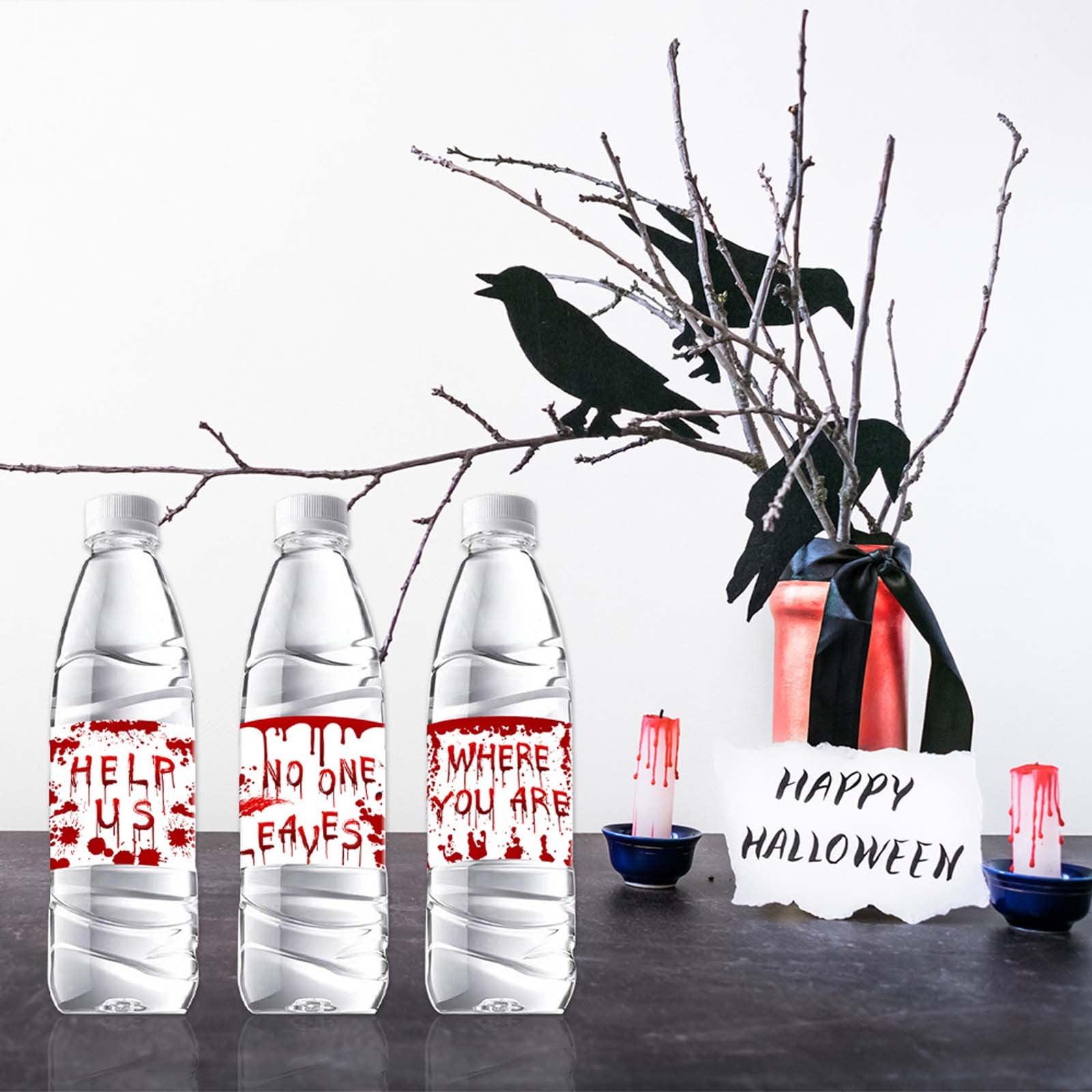Realistic Bloody Hand Horror Sticker - Creepy Halloween Water Bottle ...