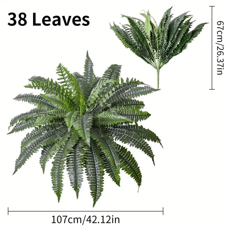 Realistic Boston Ferns 57cm/67cm Artificial Boston Fern Plants 38 ...