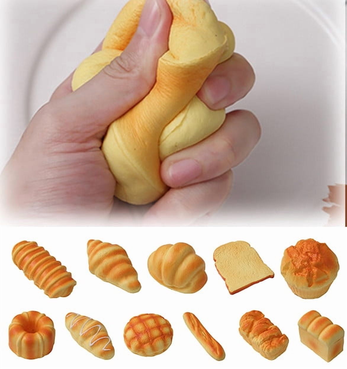 Realistic Bread Toy Novelty Funny Stress PU Material Soft Slow Rising ...