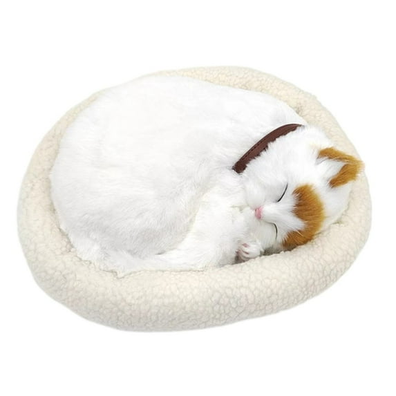 Realistic Breathing Cat Plush Toy Soft Stuffed Electronic Pet Home ...