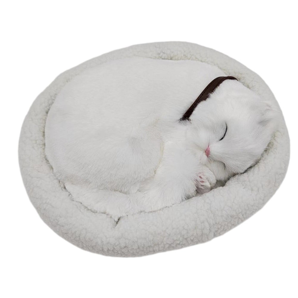 Realistic Breathing Cat Plush Toy Soft Stuffed Electronic Pet Home ...